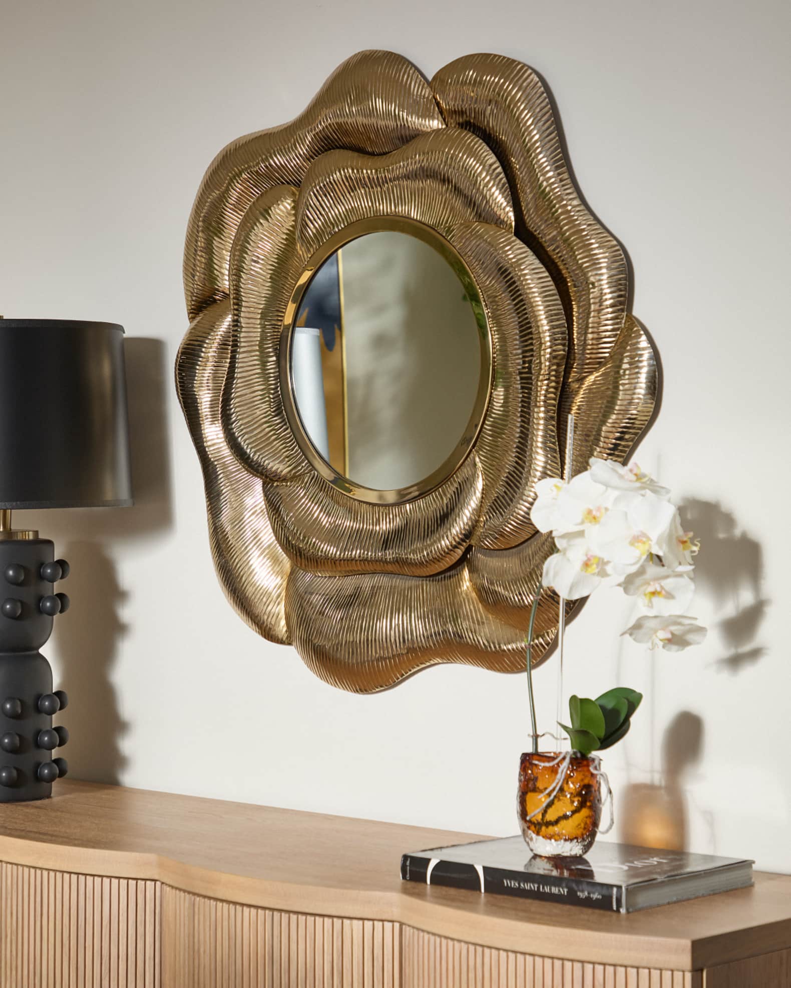 Neiman Marcus Modern Floral Wall Mirror | Neiman Marcus