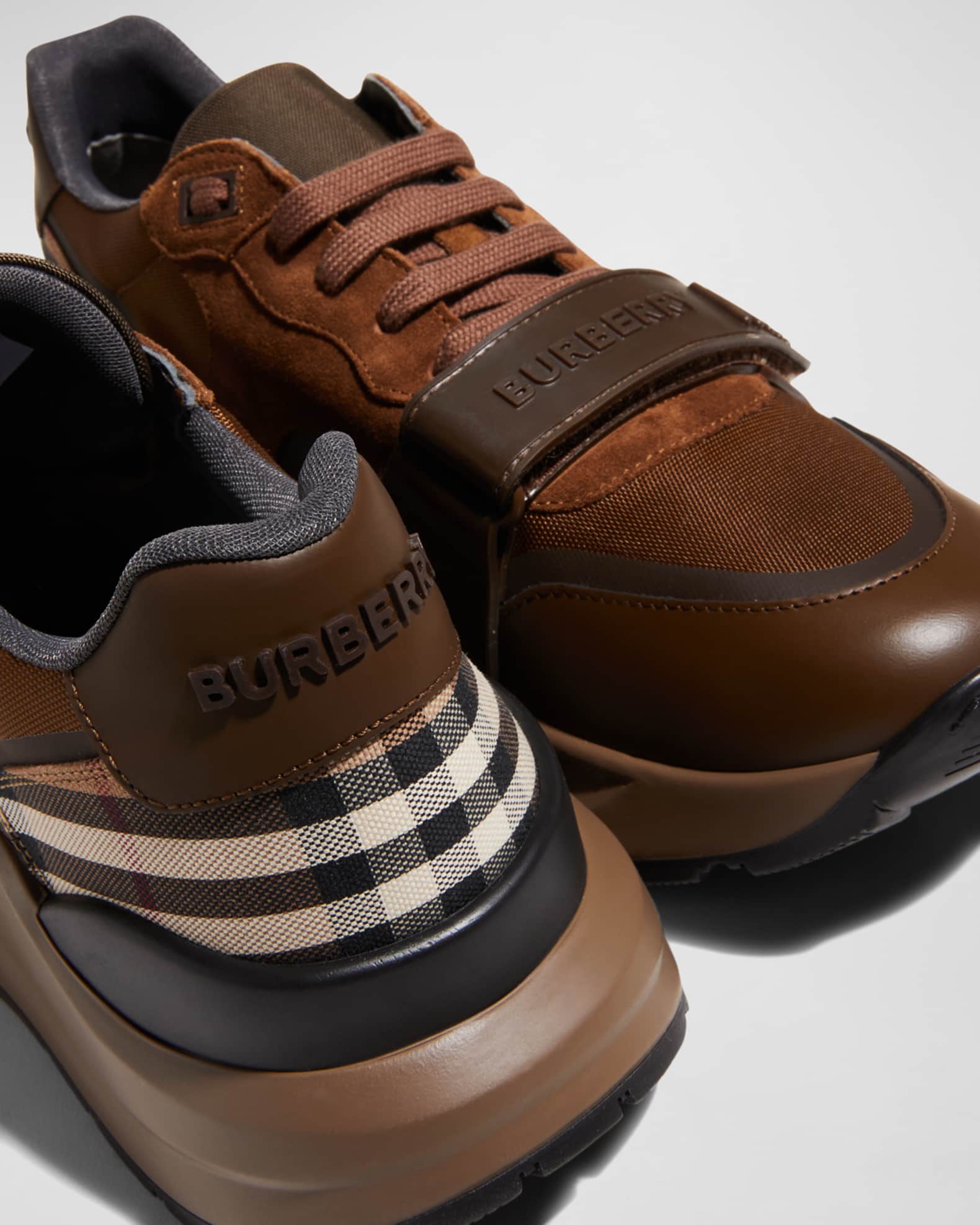 Burberry Men's Arthur Grip Strap Nylon Low-Top Sneakers | Neiman Marcus