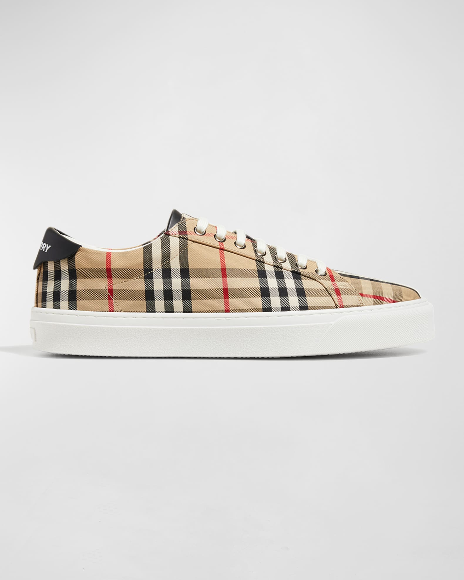 Burberry Men's Vintage Check Canvas Low-Top Sneakers | Neiman Marcus