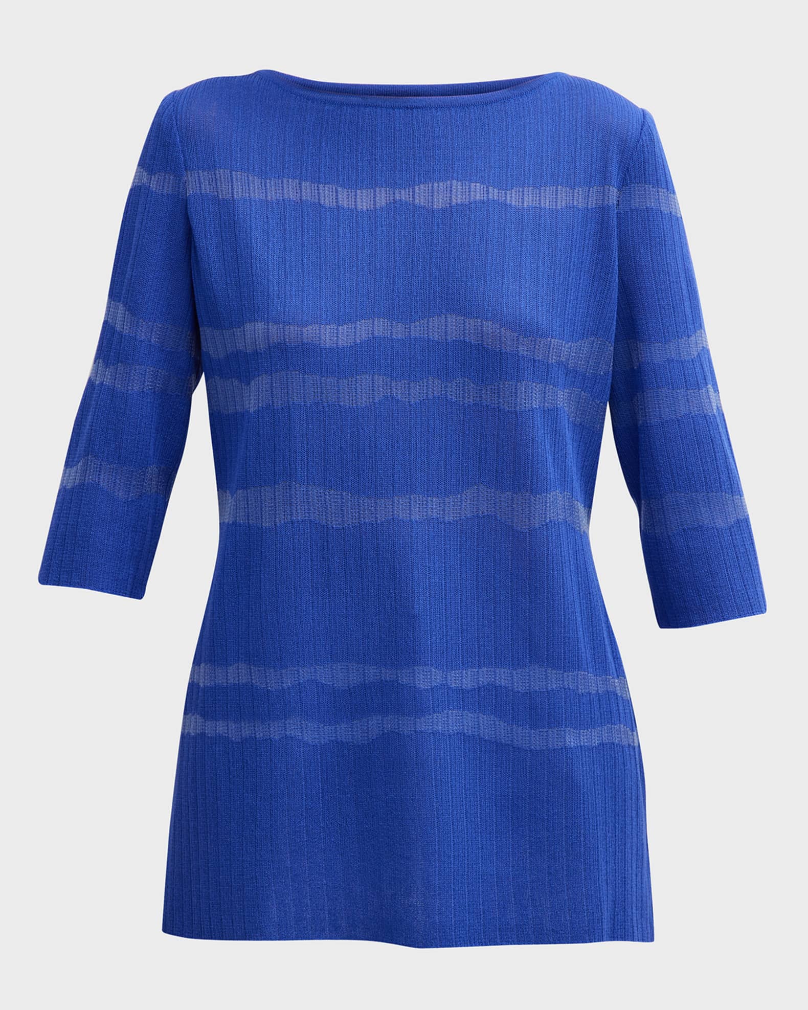 Misook Shimmer Striped Knit Tunic | Neiman Marcus