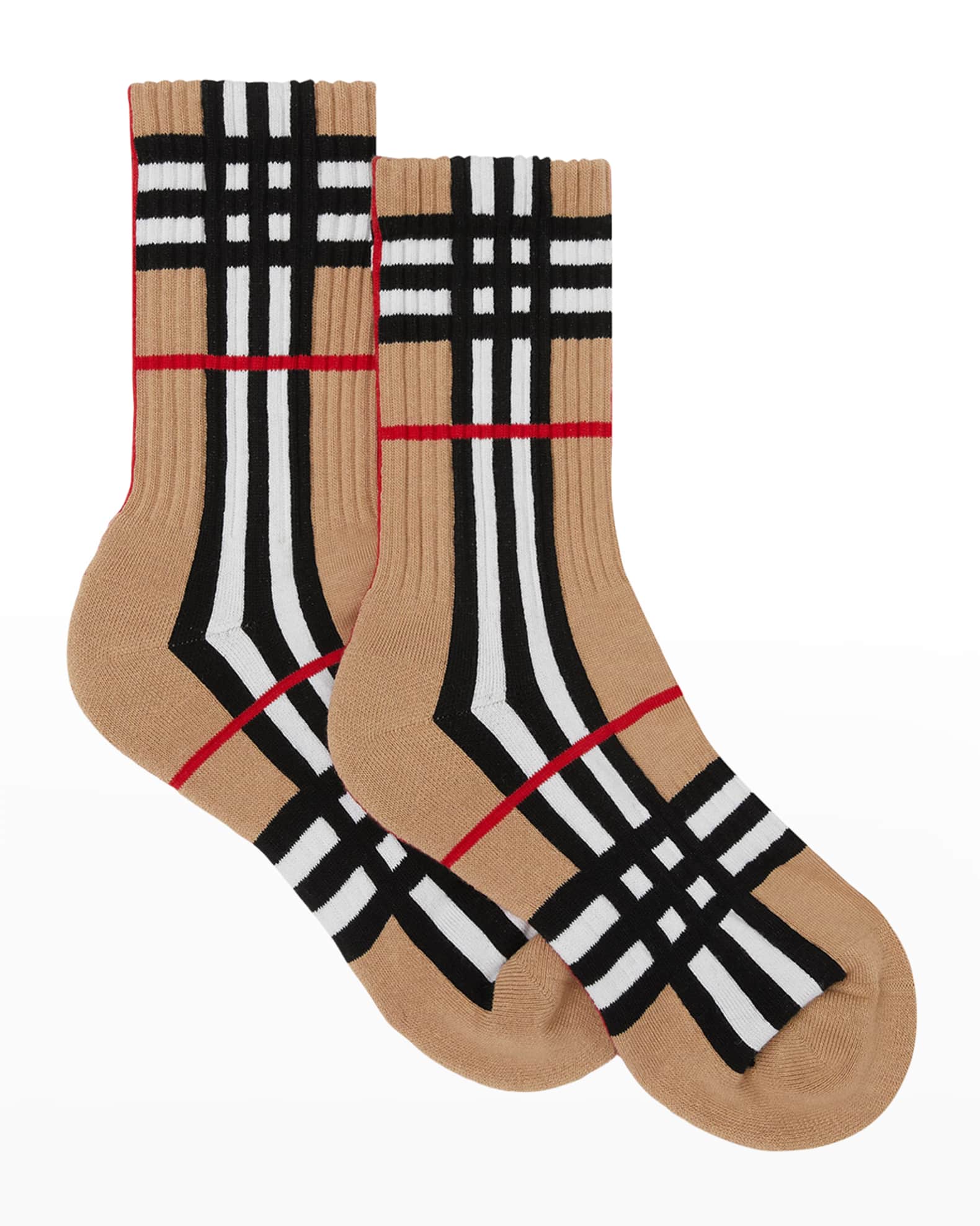 Burberry Check Intarsia Knit Sport Socks | Neiman Marcus