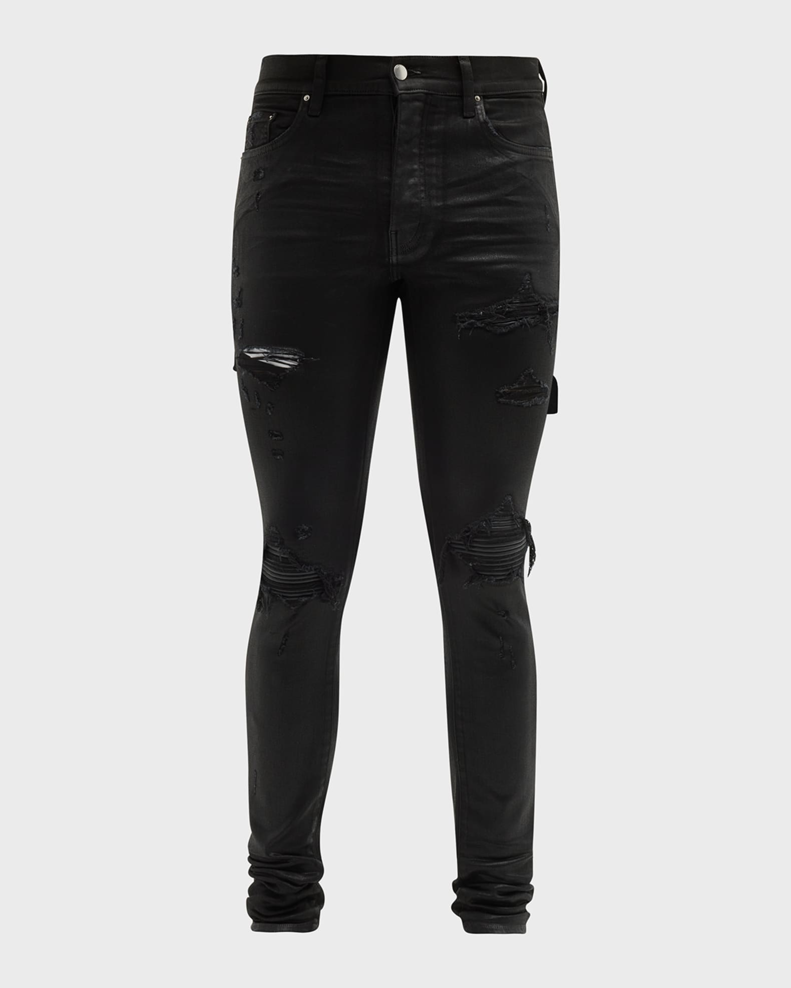 Amiri Mens MX1 Coated Skinny Jeans | Neiman Marcus