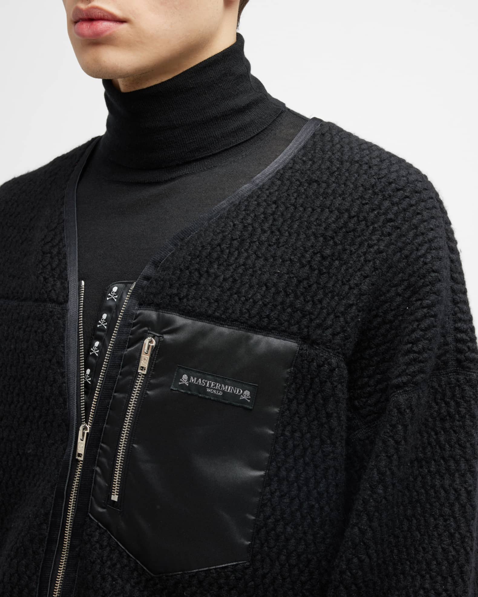 MASTERMIND WORLD Men's Textured Multi-Zip Jacket | Neiman Marcus