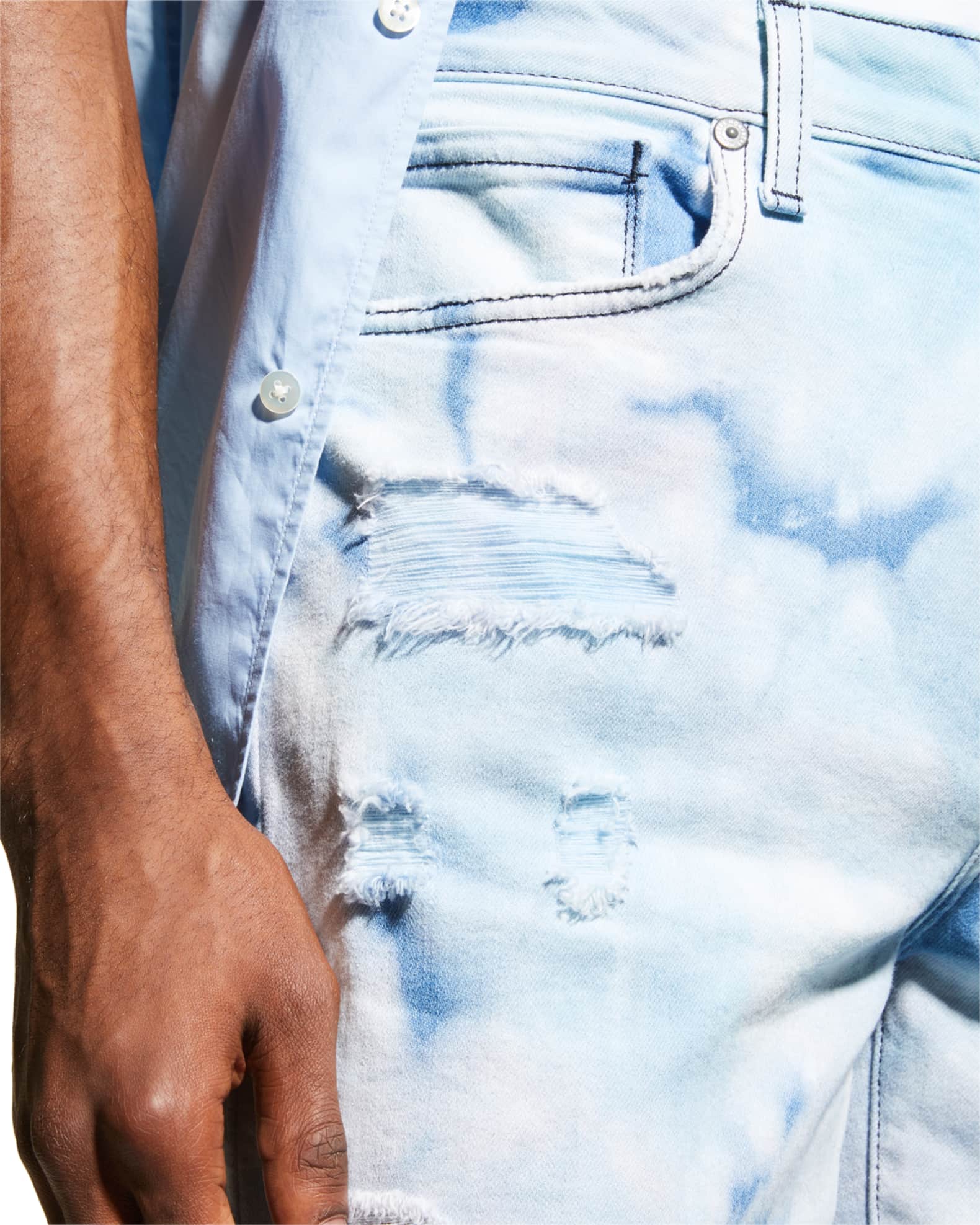 monfrere Men's Kobe Saint Germain Denim Shorts | Neiman Marcus