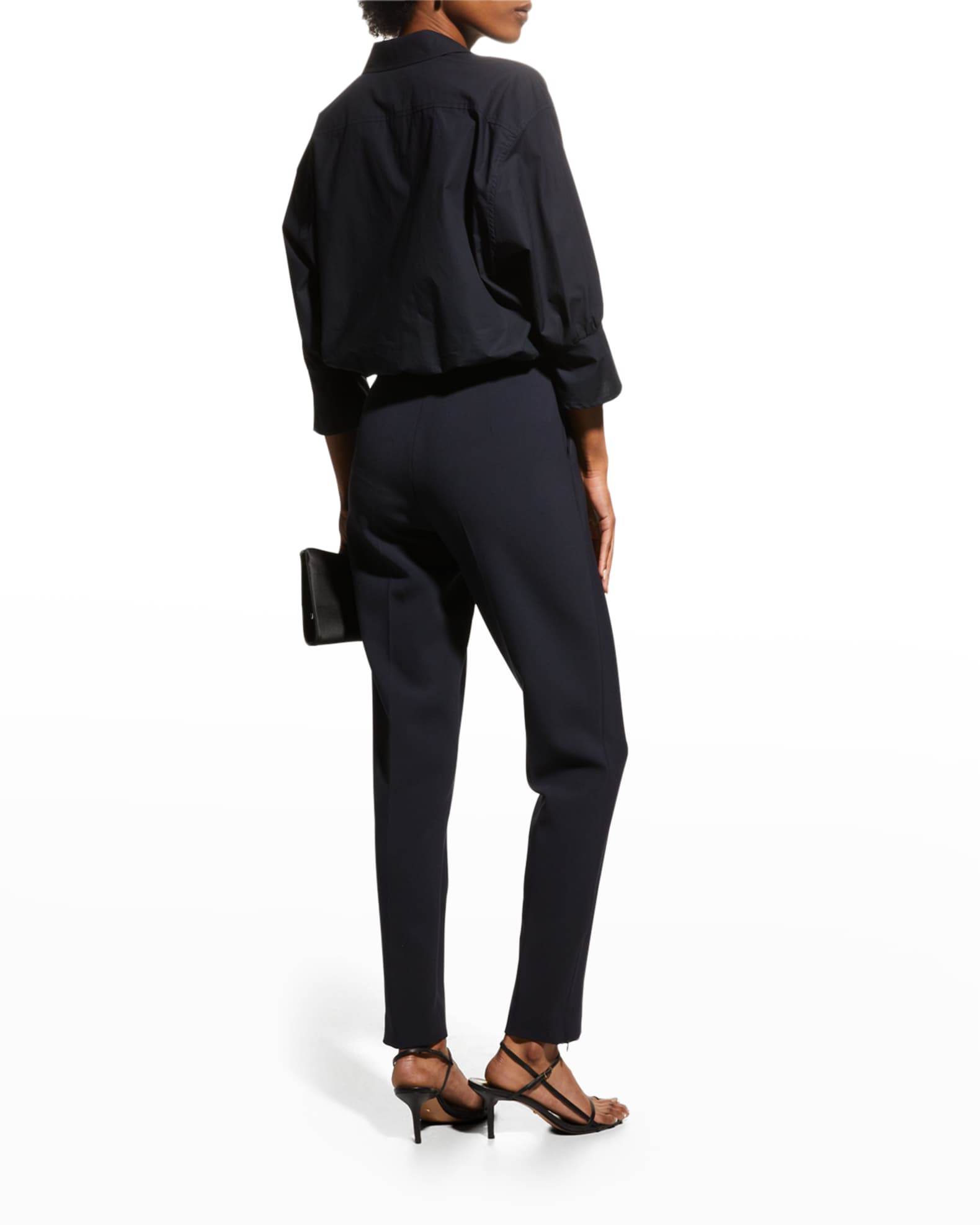 Emporio Armani Tapered High-Rise Trousers | Neiman Marcus