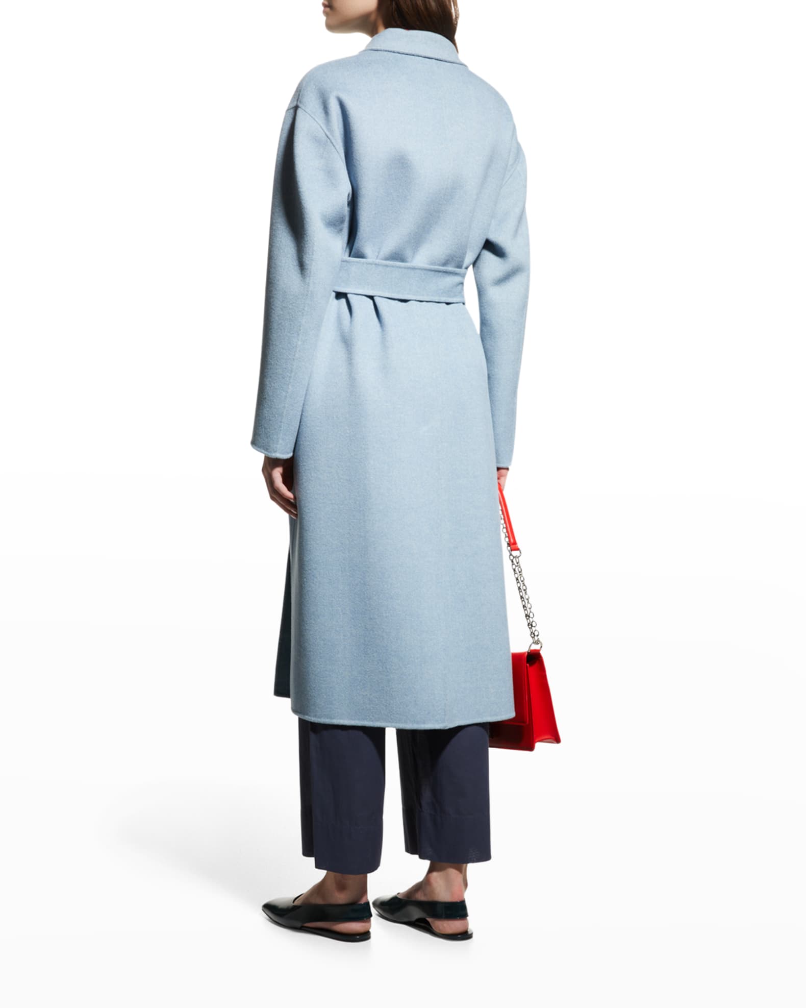 Emporio Armani Belted Wool Maxi Wrap Coat | Neiman Marcus