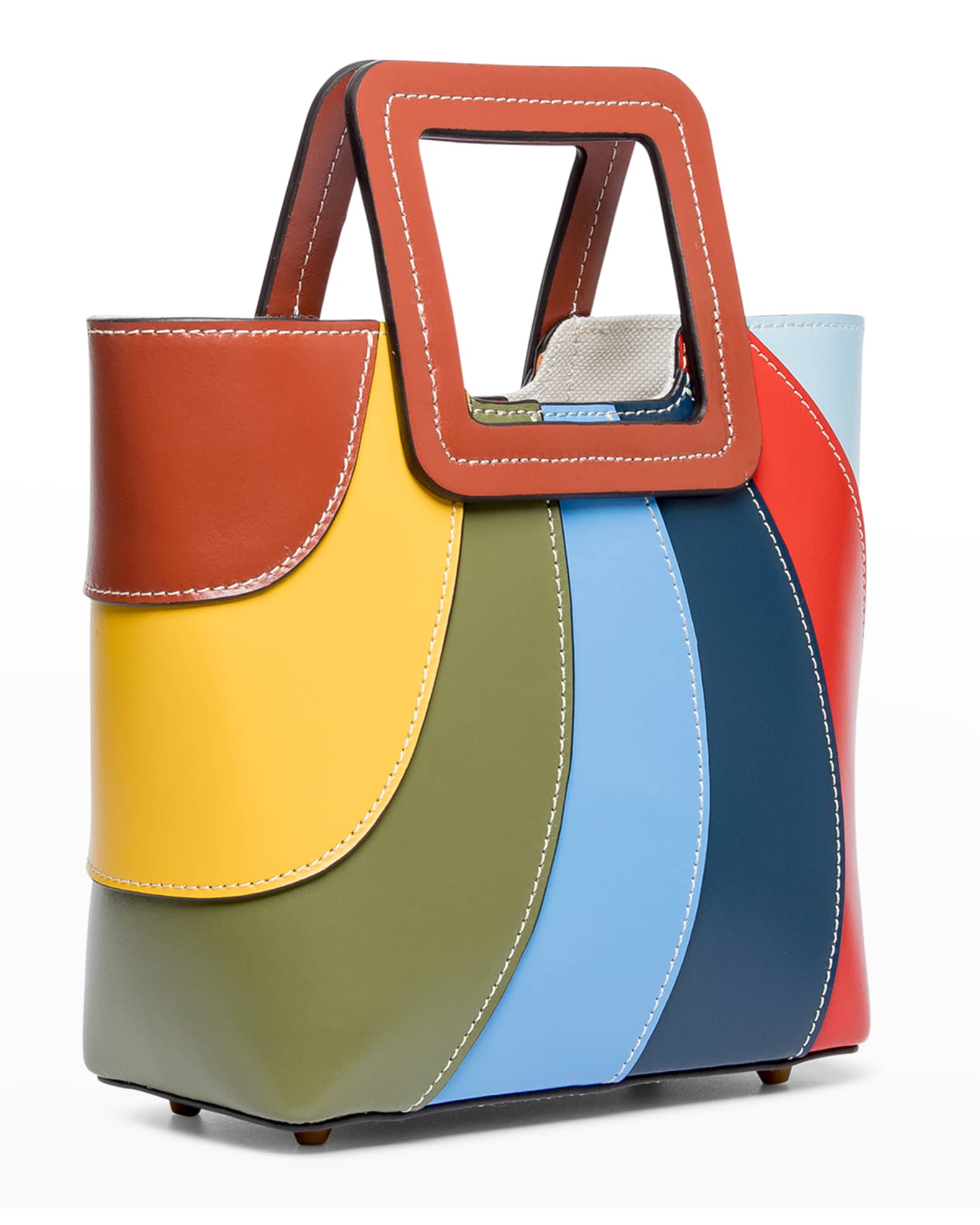 Staud Riviera Shirley Mini Leather Top-Handle Bag | Neiman Marcus