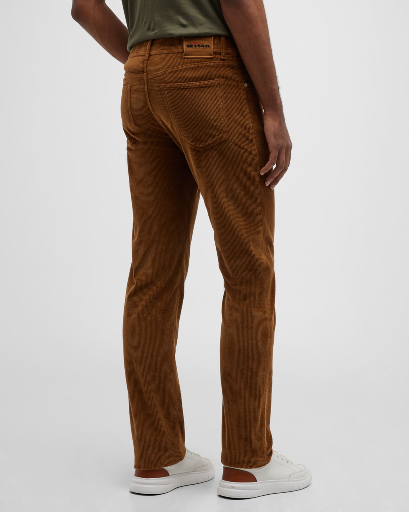 Kiton Men's Cotton-Cashmere Corduroy 5-Pocket Pants | Neiman Marcus