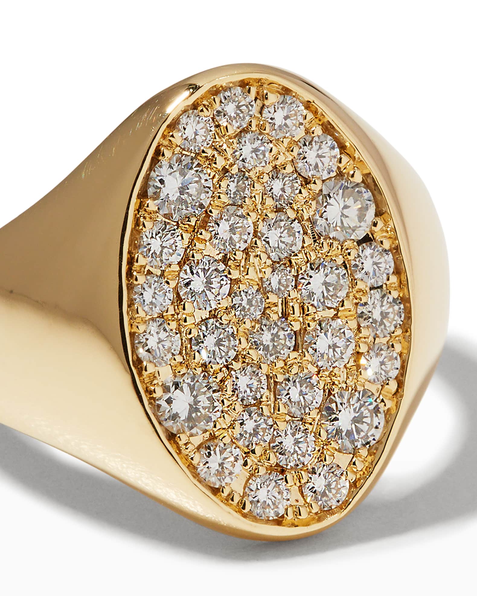 DRU. Diamond Galaxy Signet Ring | Neiman Marcus