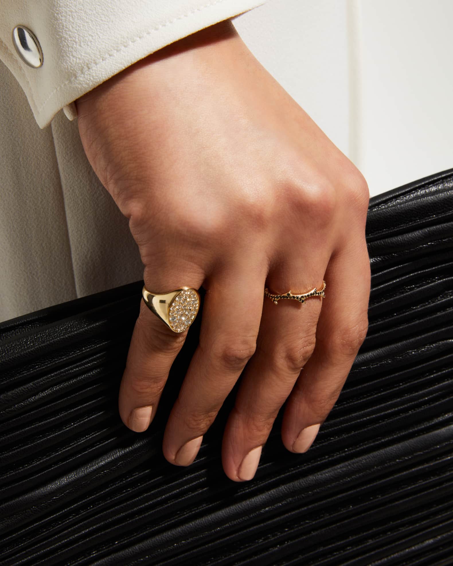 DRU. Diamond Galaxy Signet Ring | Neiman Marcus