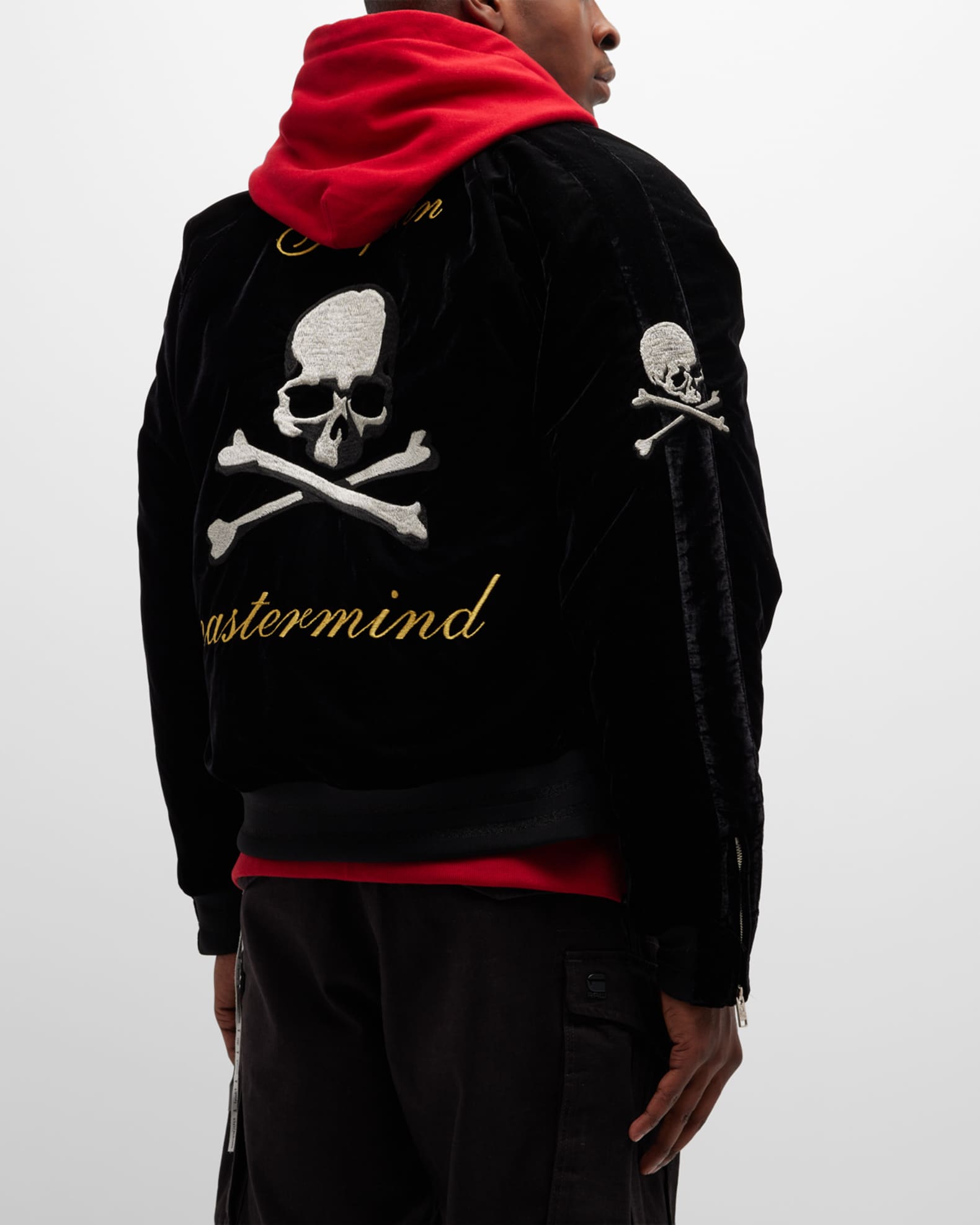 mastermind JAPAN Men's Skull Embroidered Velvet Bomber Jacket | Neiman ...