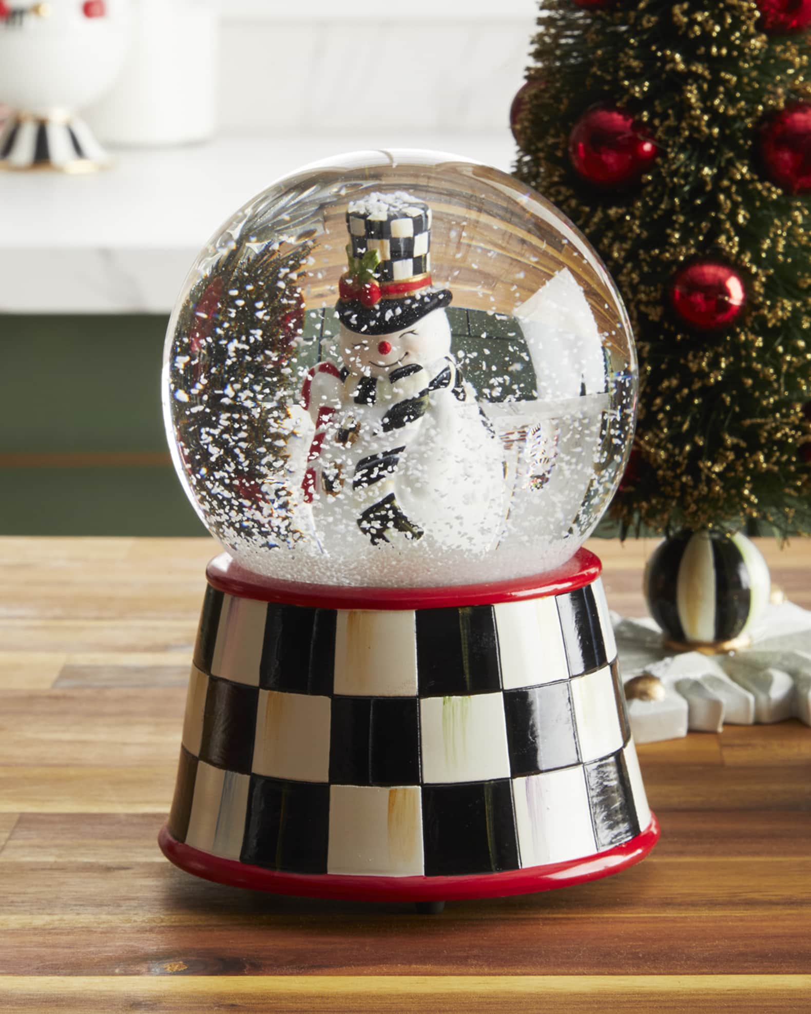 MacKenzie-Childs Nostalgia Snowman Snow Globe | Neiman Marcus