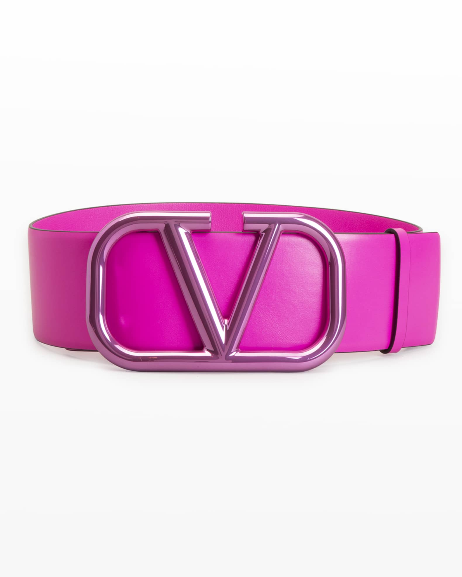 Valentino Garavani VLOGO Leather Buckle Belt | Neiman Marcus