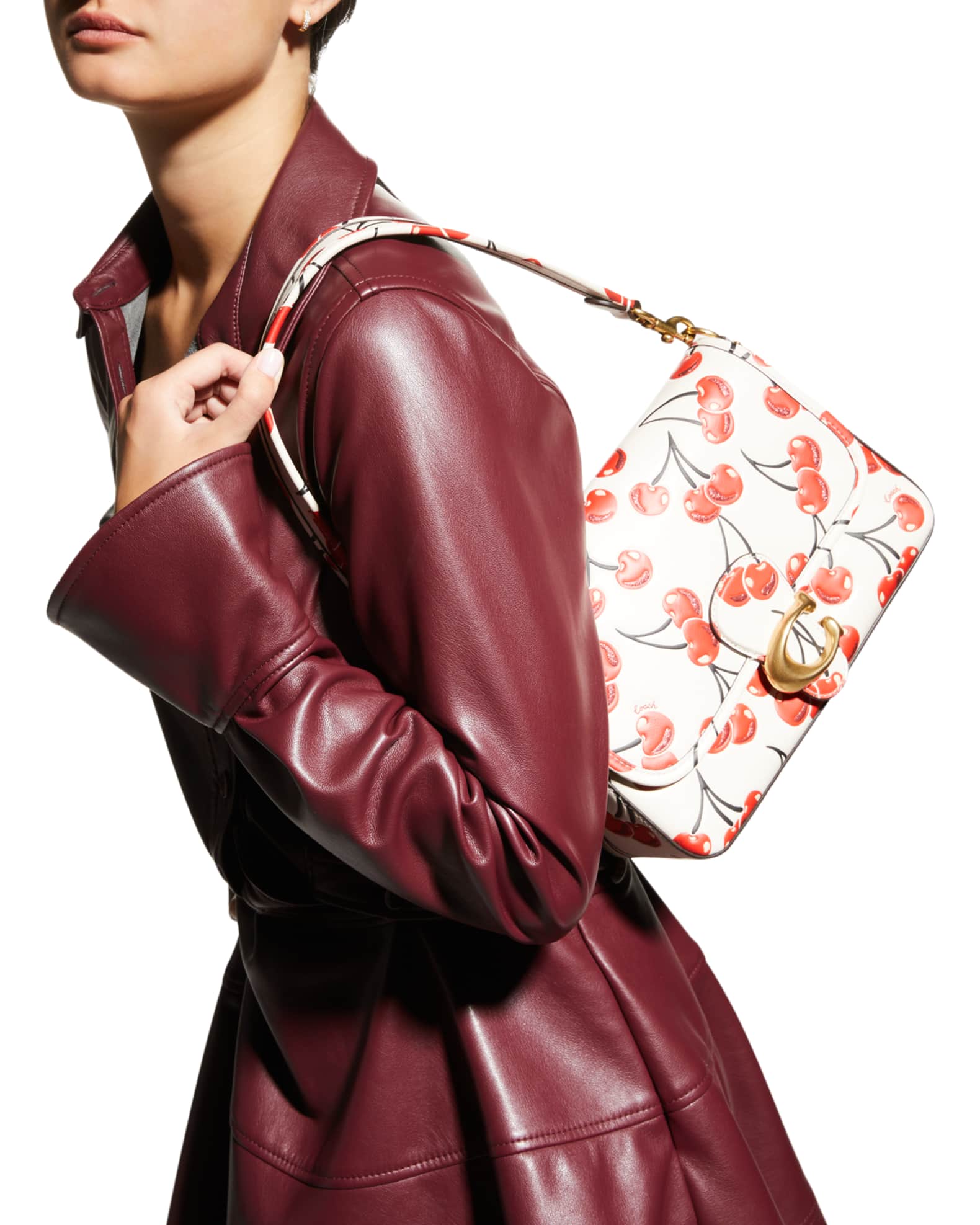 Coach Tabby Cherry-Print Shoulder Bag | Neiman Marcus