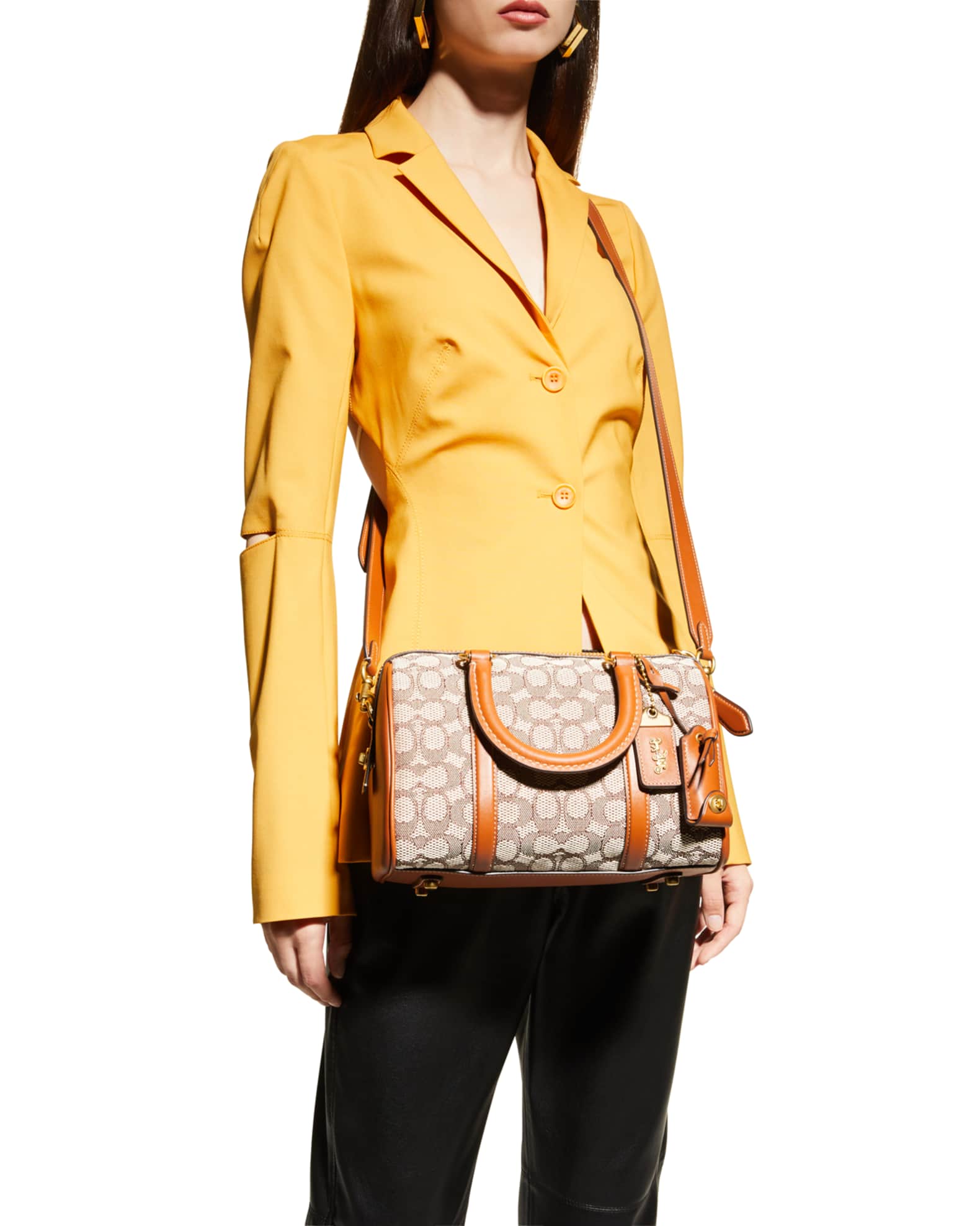 Coach Rogue Monogram Jacquard Satchel Bag | Neiman Marcus