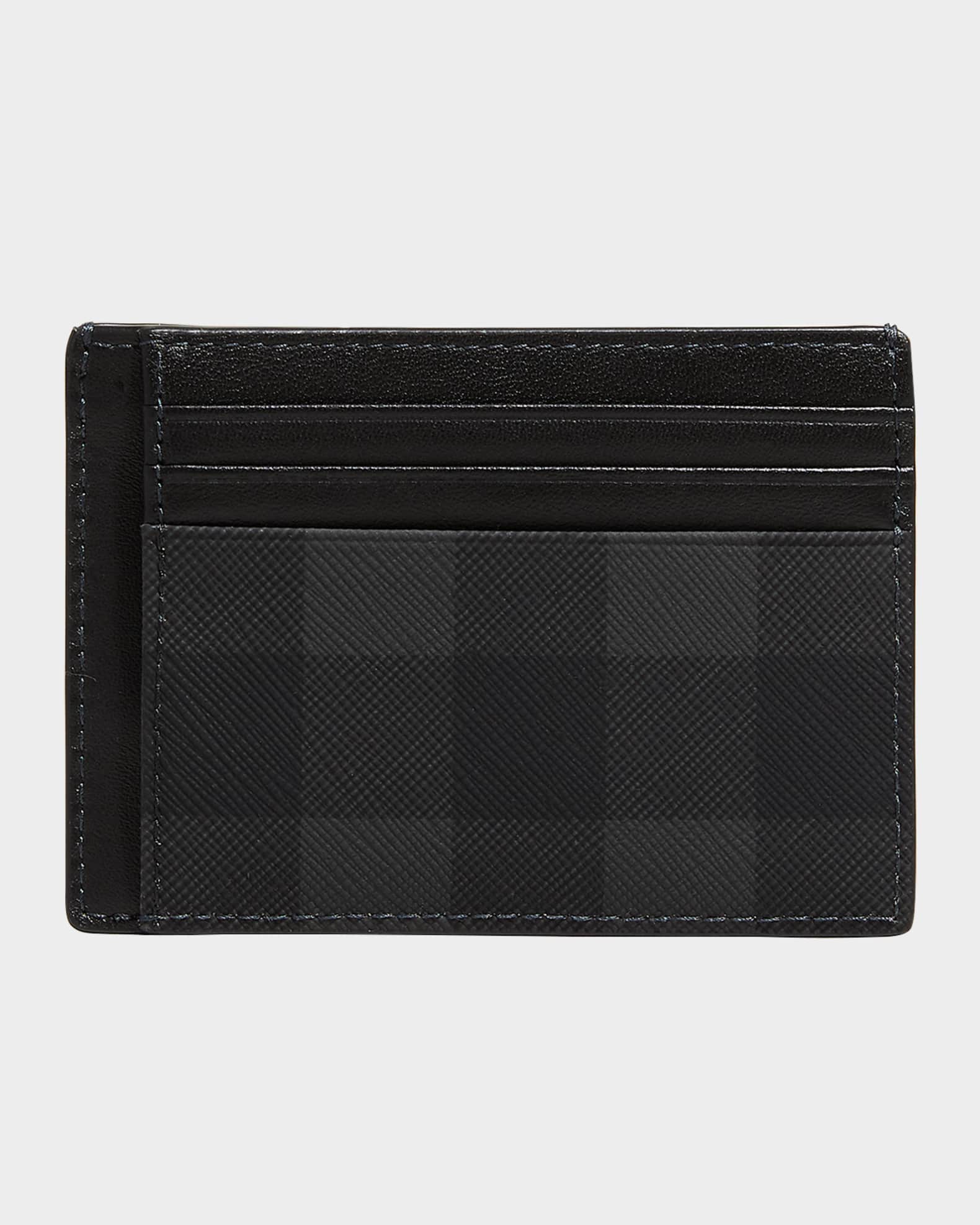 Burberry Men's Sandon Check and Leather Card Case | Neiman Marcus