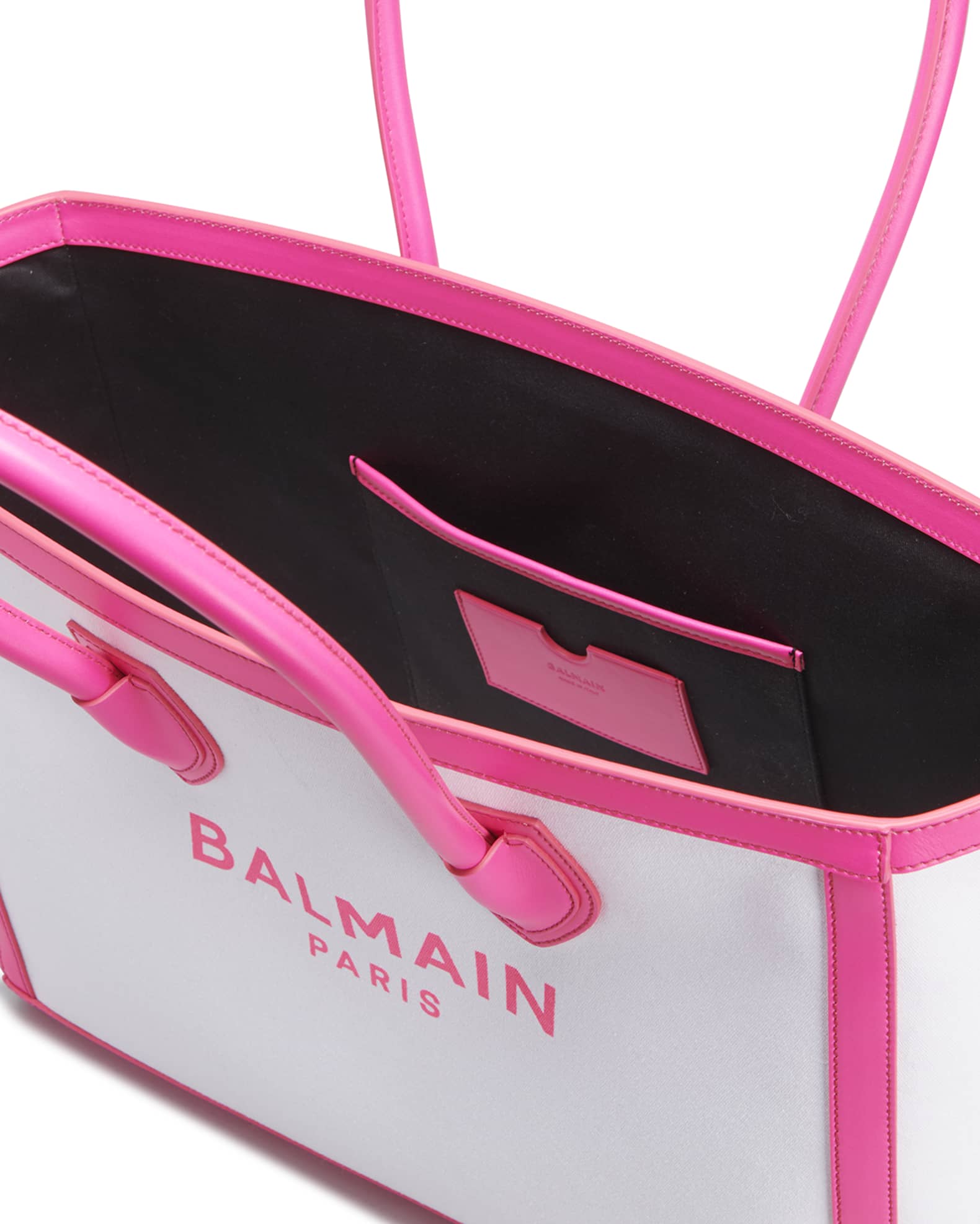 Balmain B Army Logo Canvas Shopper Tote Bag | Neiman Marcus