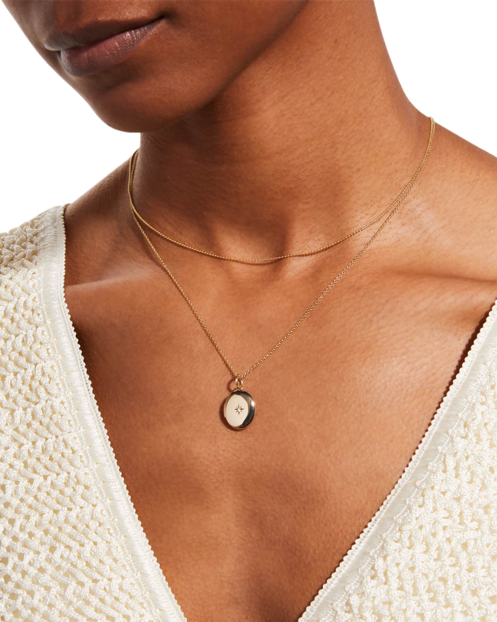 Sarah Chloe Melange 14K Gold Ball Chain Necklace | Neiman Marcus