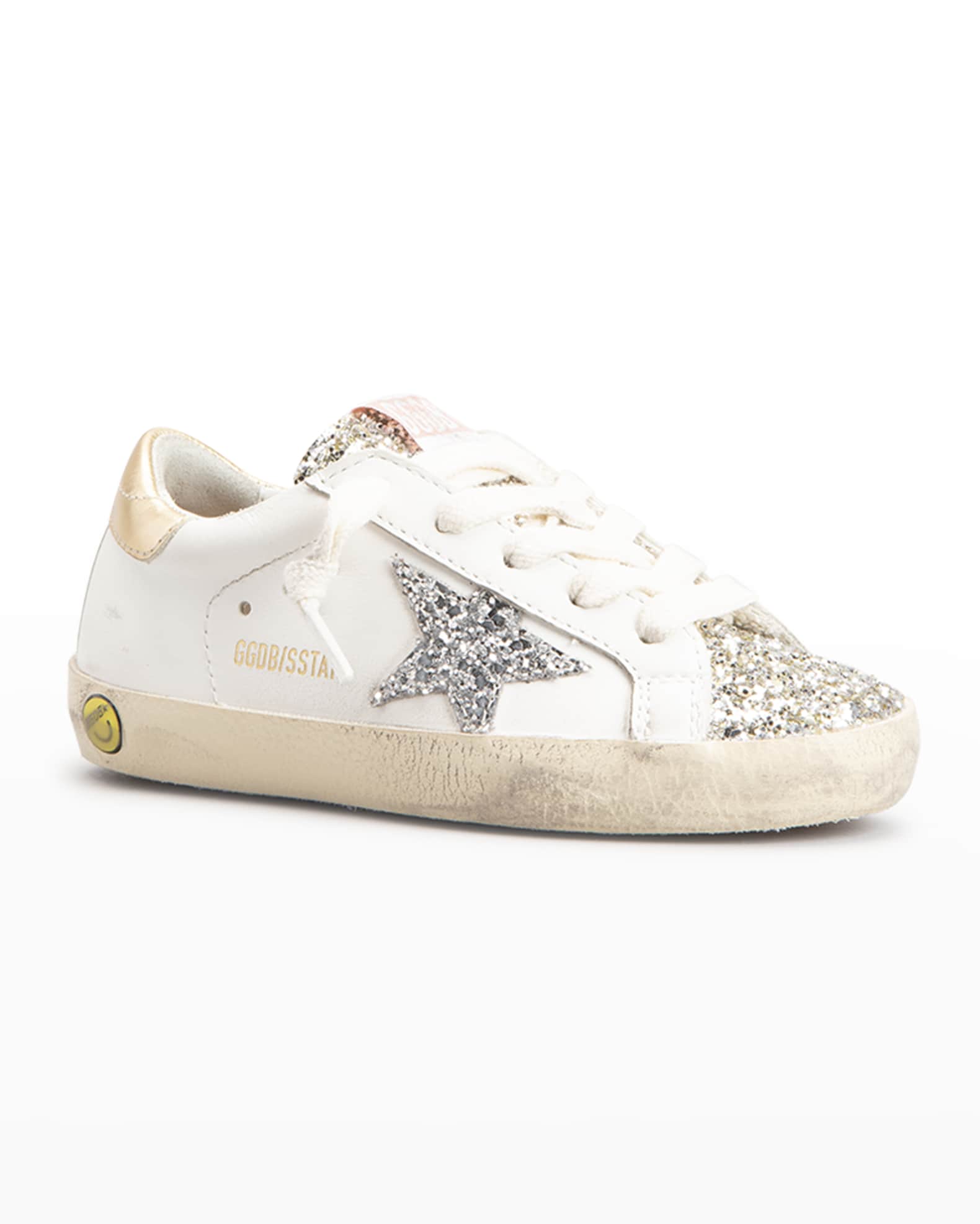 Girl's Super Star Glitter Low-Top Sneakers | Neiman Marcus