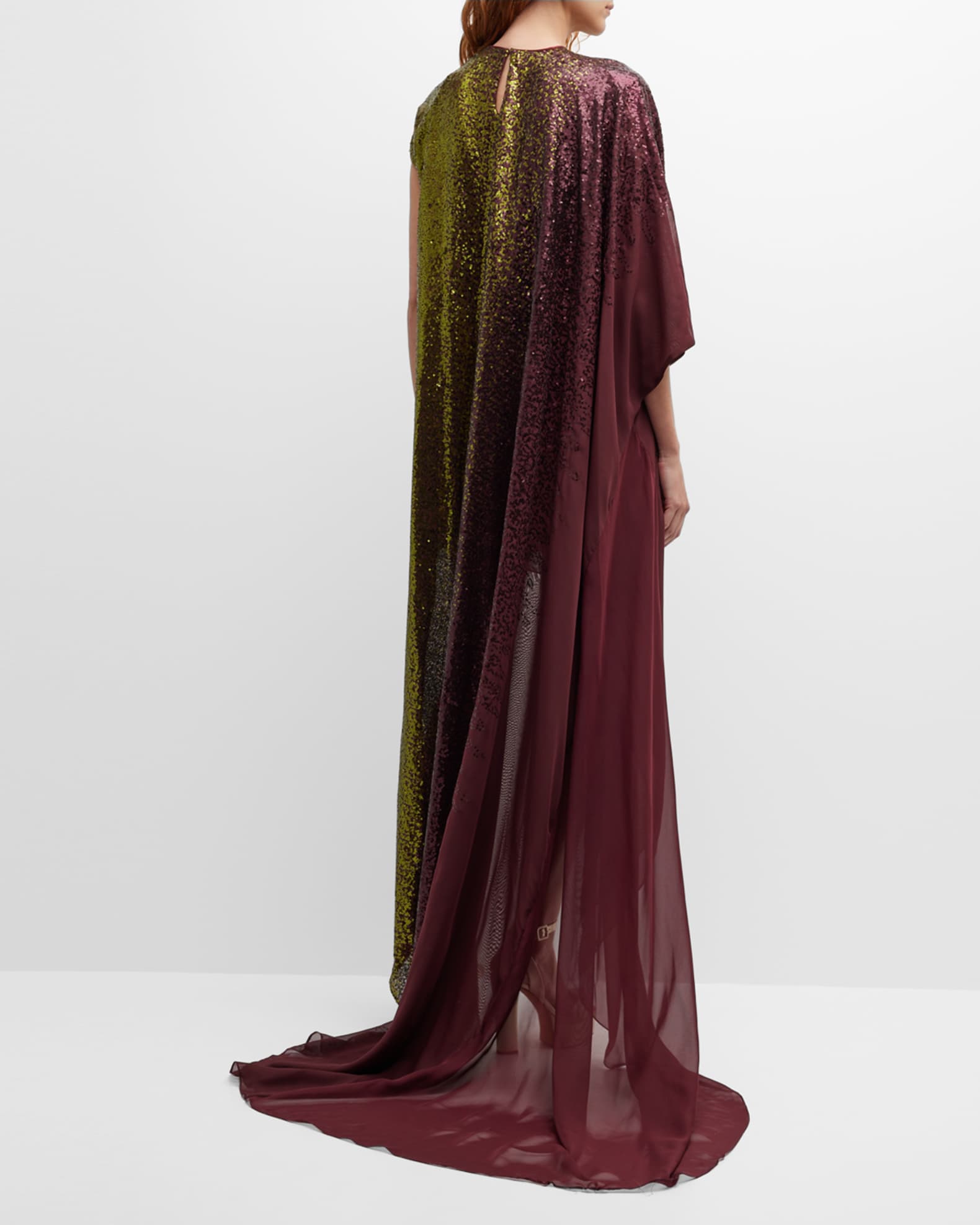 Halpern Degrade Sequin Mini Cape Dress | Neiman Marcus