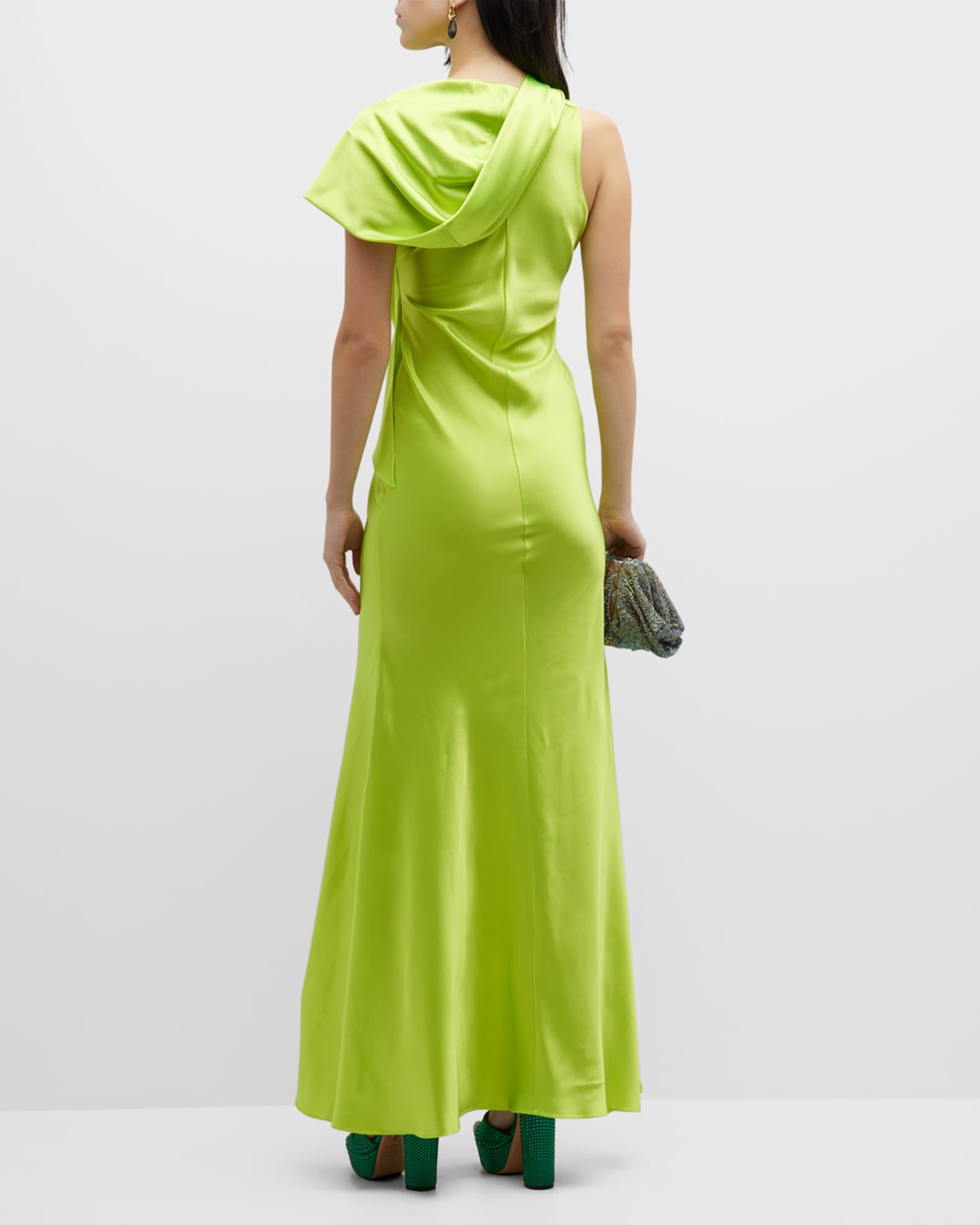 Halpern Draped Bias Gown with Hood | Neiman Marcus