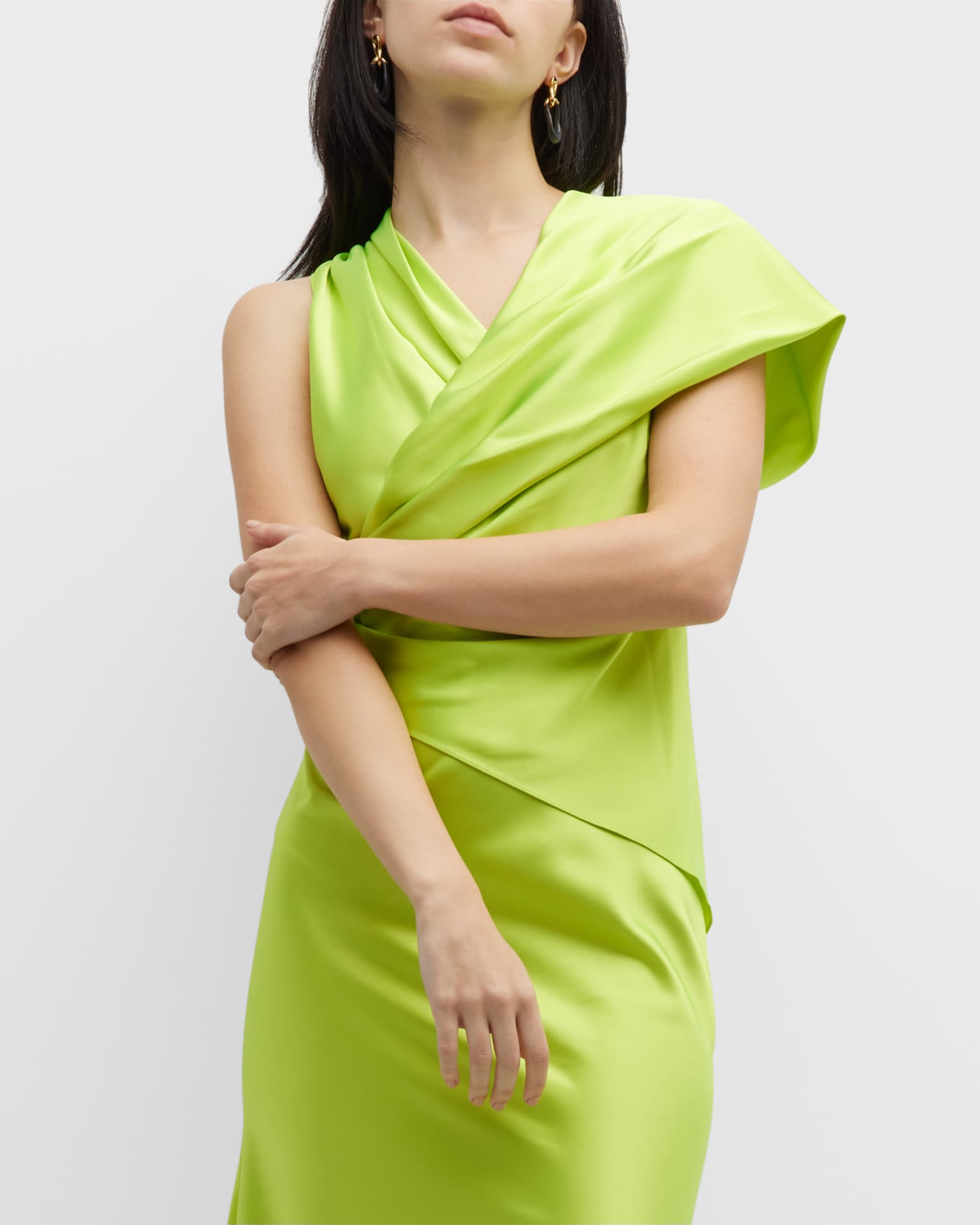 Halpern Draped Bias Gown with Hood | Neiman Marcus