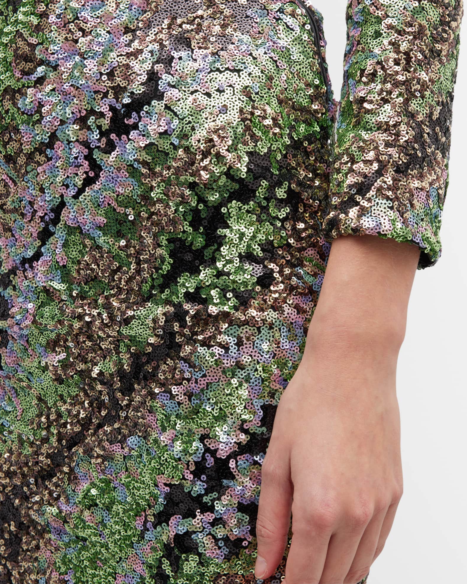 Halpern Open-Back Diagonal Sequin Column Gown | Neiman Marcus