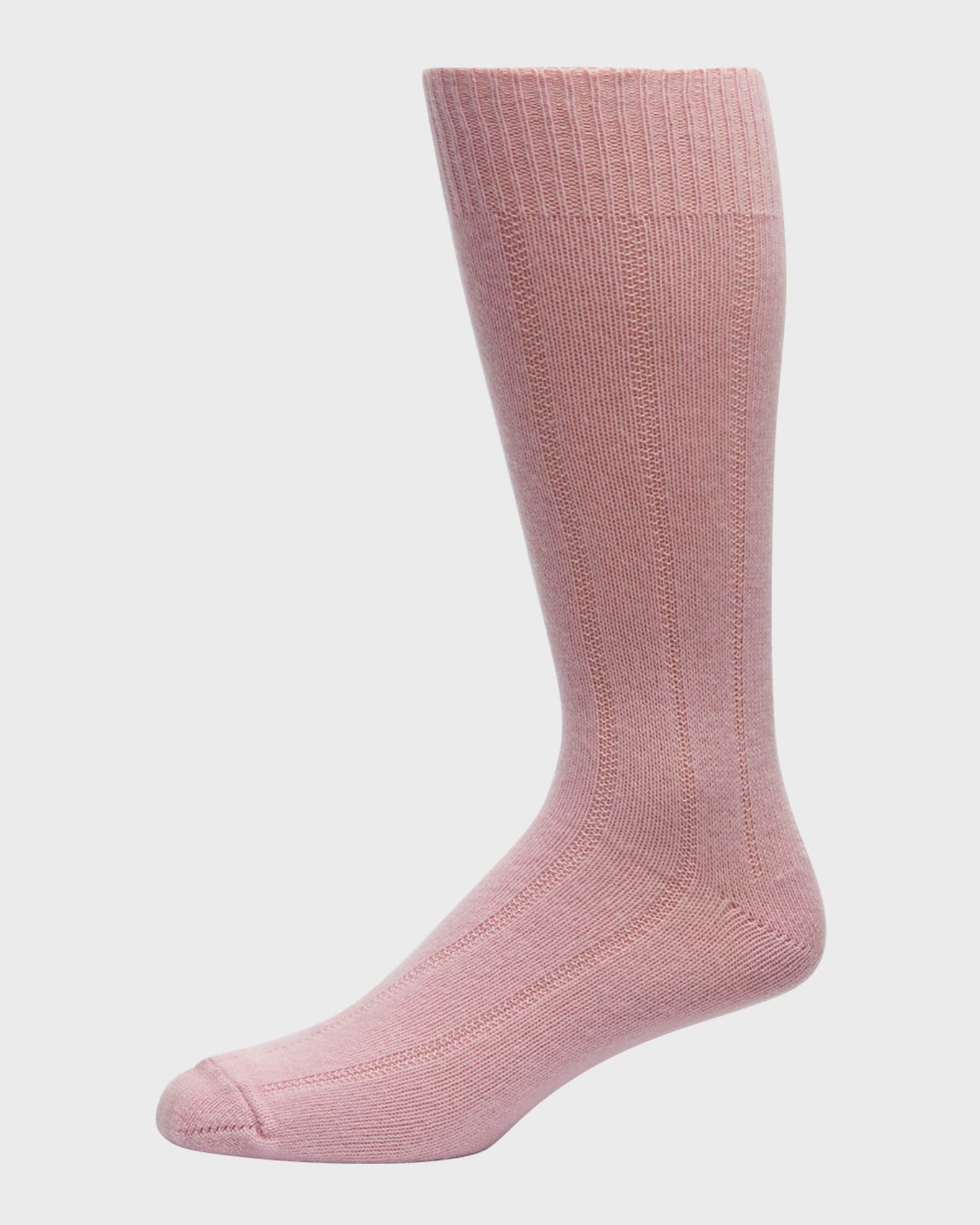 Neiman Marcus Men's Rib-Cashmere Crew Socks | Neiman Marcus