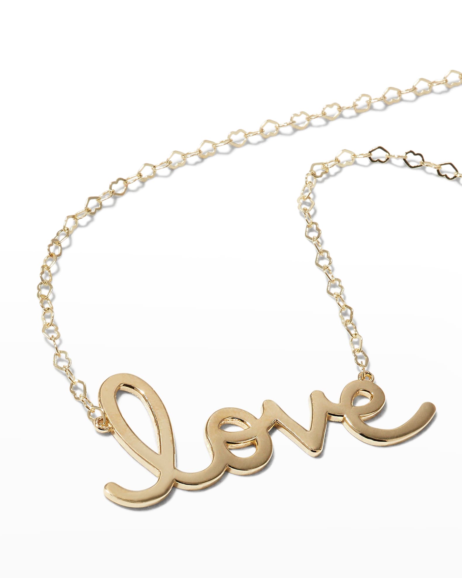 Sydney Evan Yellow Gold Pure Love Necklace with Heart Chain | Neiman Marcus