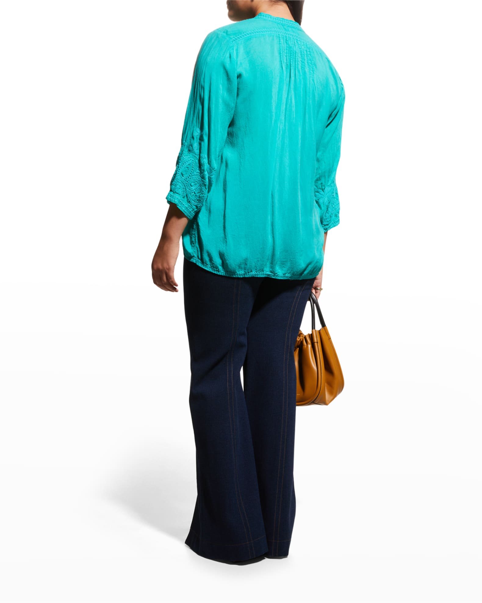 Johnny Was Plus Size Jeta Embroidered Blouse | Neiman Marcus