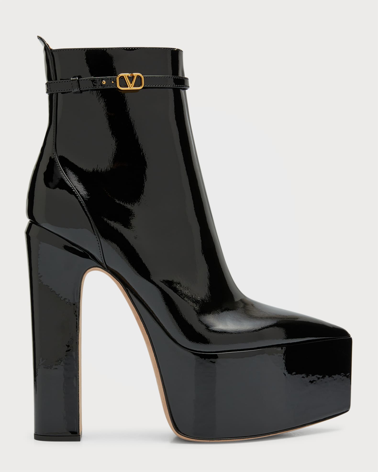 Valentino Garavani Tan-go Patent Platform Booties | Neiman Marcus