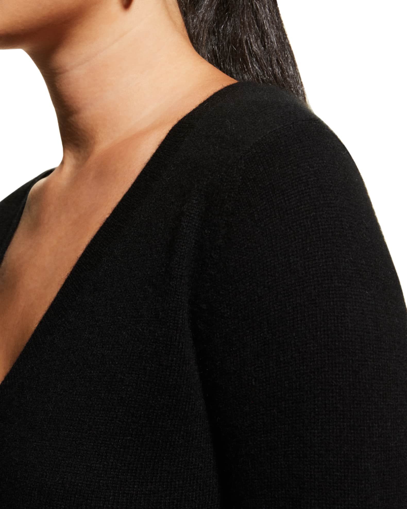 Neiman Marcus Cashmere Collection Cashmere V Neck Sweater Neiman Marcus