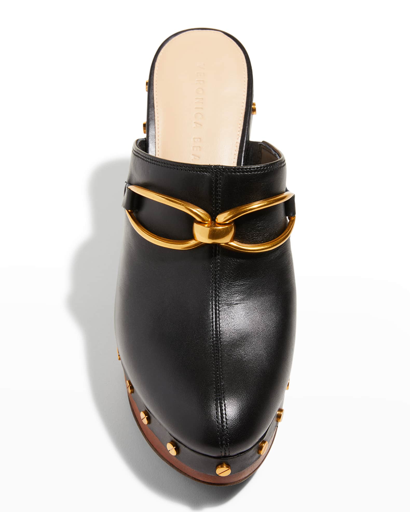 Veronica Beard Giles Leather Bit Mule Clogs | Neiman Marcus