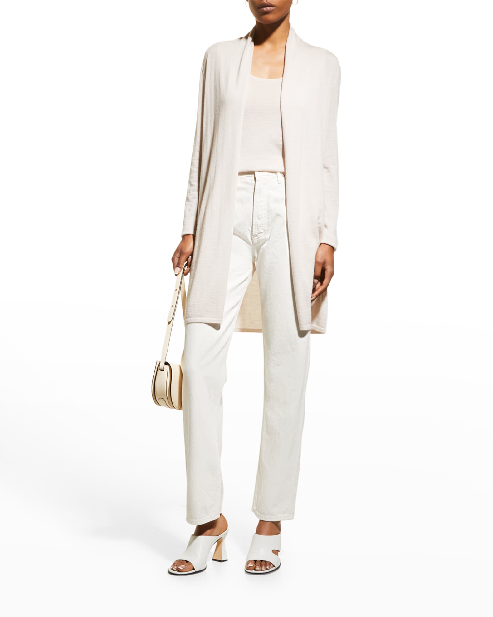 Neiman Marcus Cashmere Collection Superfine Cashmere Open-Front Duster ...