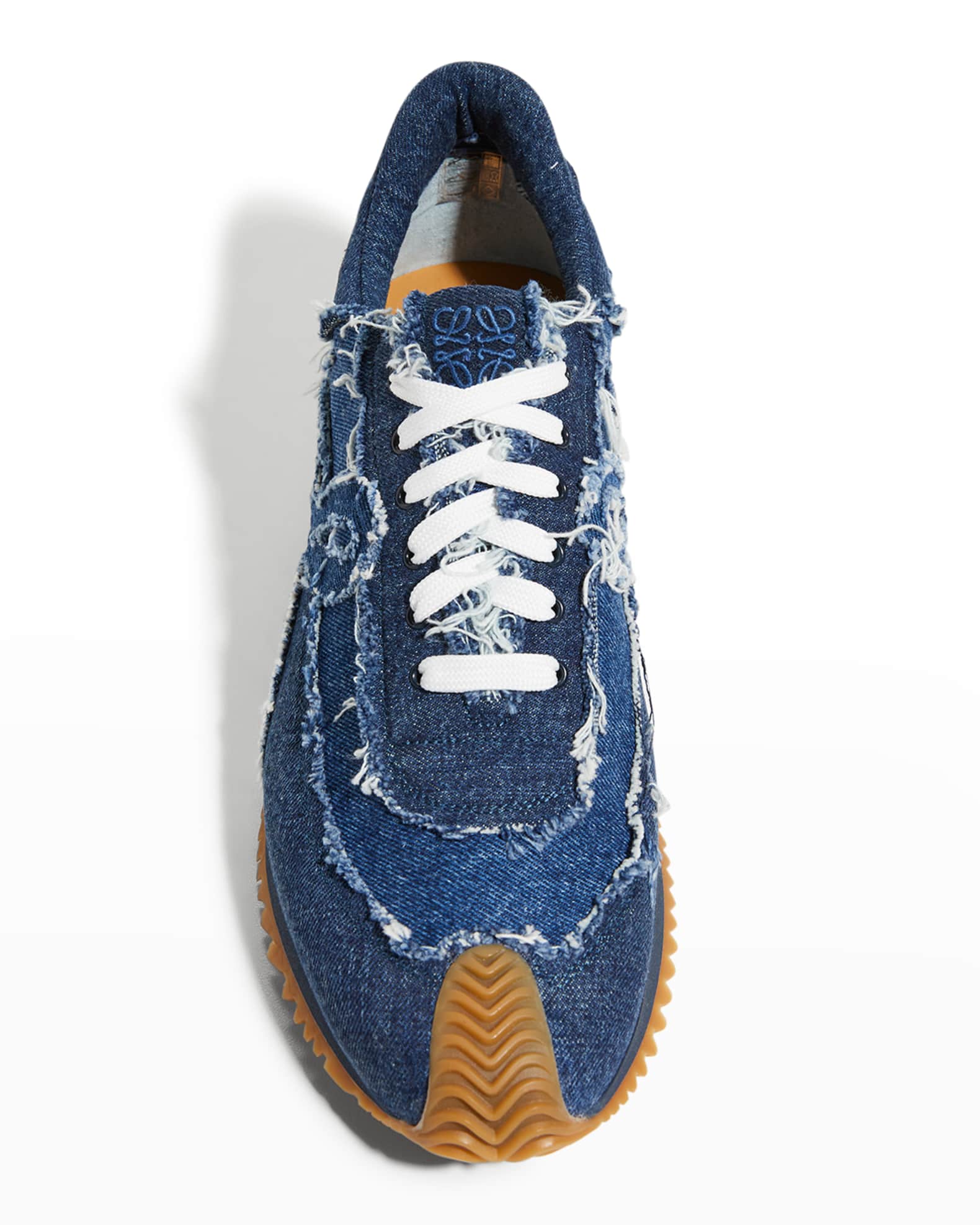 Loewe Men's Flow Runner Extended Sole Denim Sneakers | Neiman Marcus