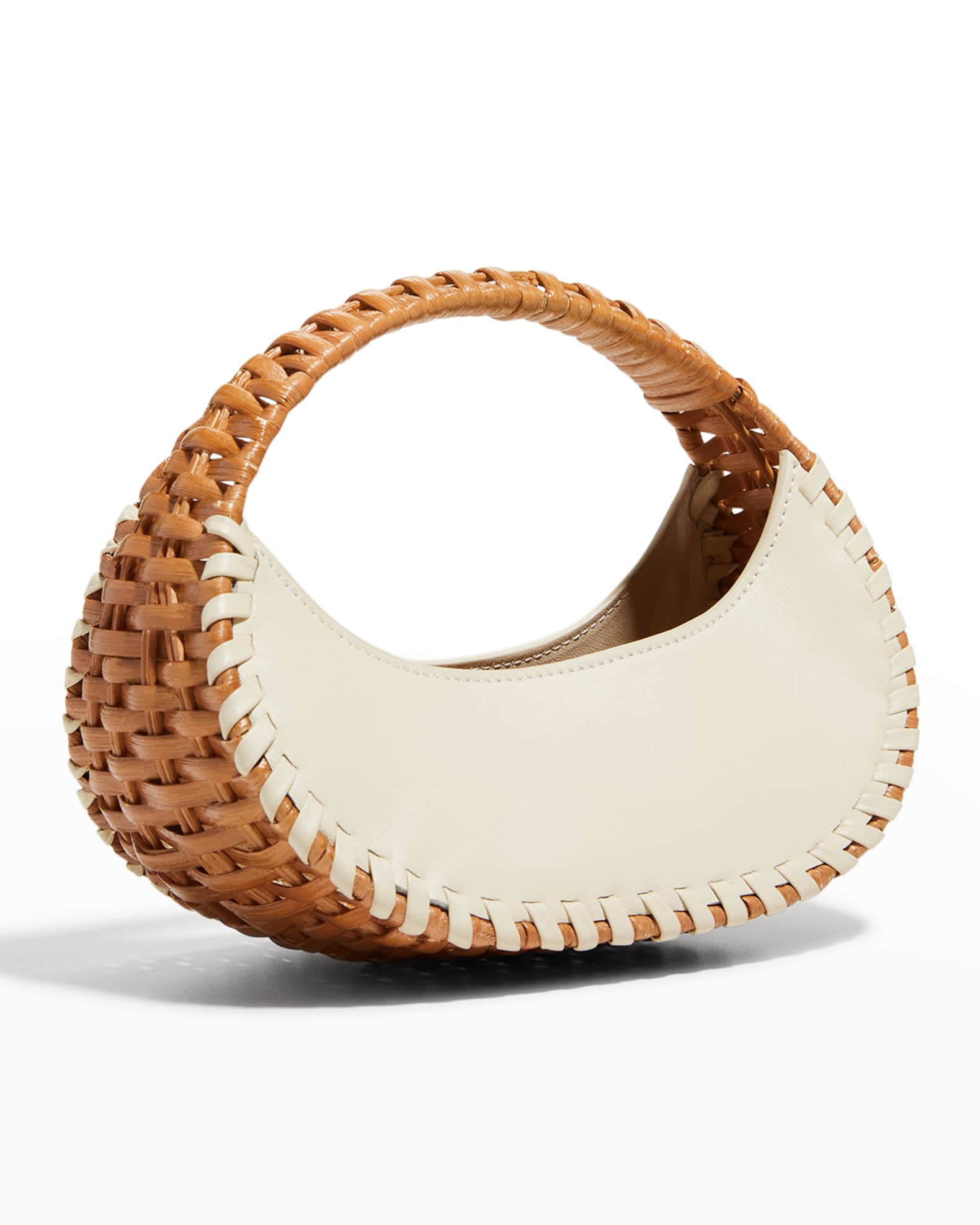 Cult Gaia Aiko Woven Leather Top-Handle Bag | Neiman Marcus