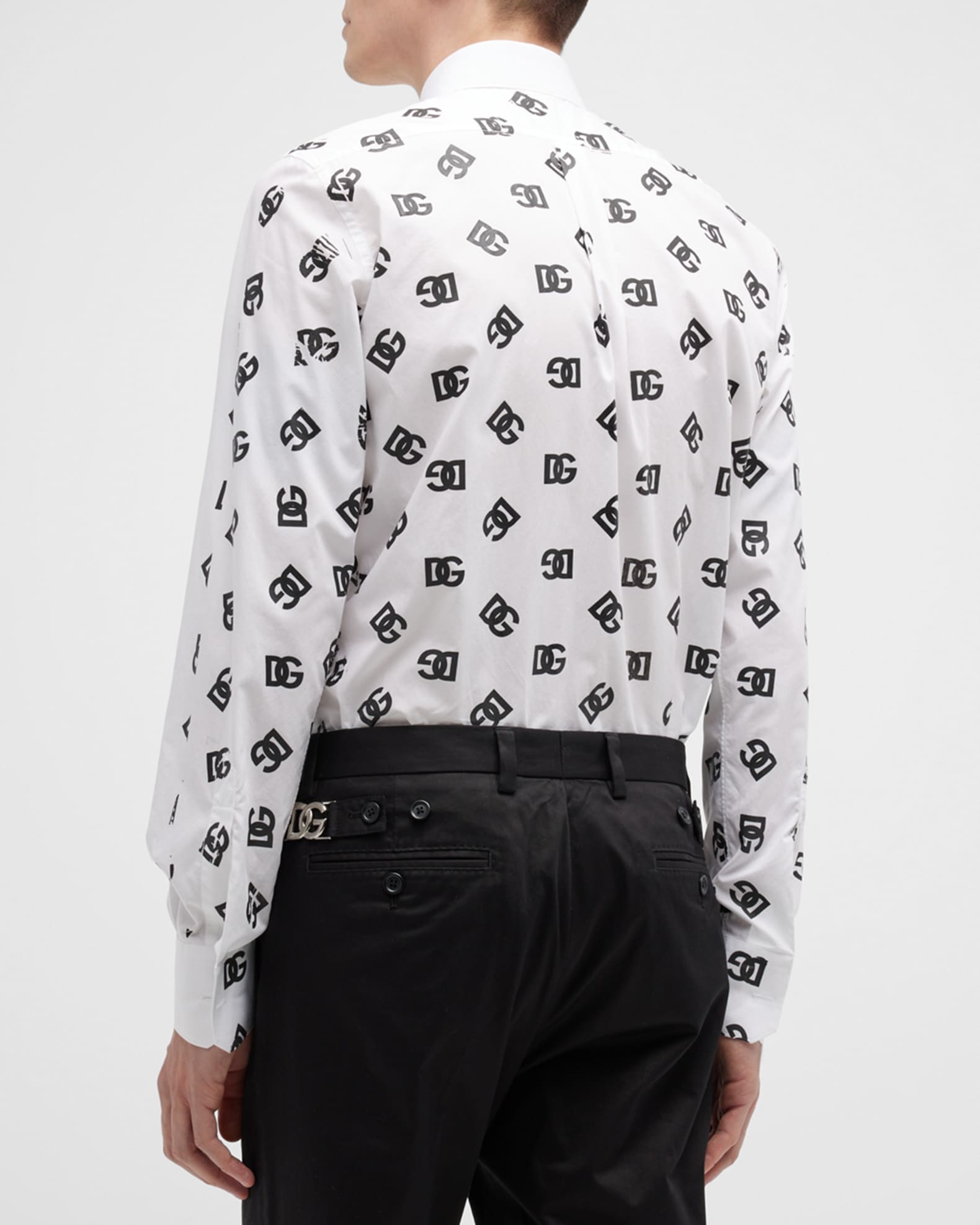 Dolce&Gabbana Men's DG-Logo Dress Shirt | Neiman Marcus