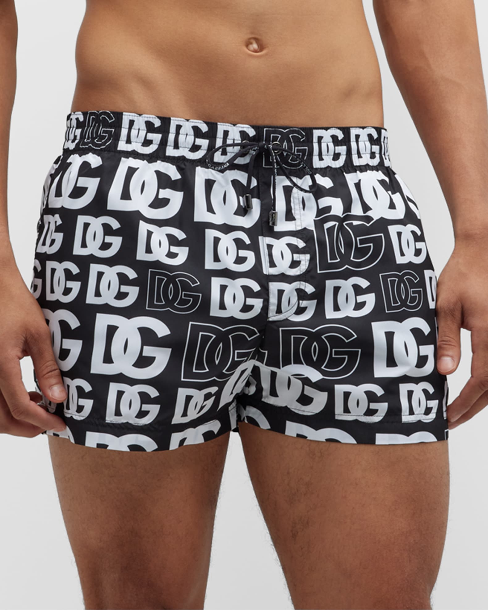 Dolce&Gabbana Men's Allover-DG Swim Shorts | Neiman Marcus