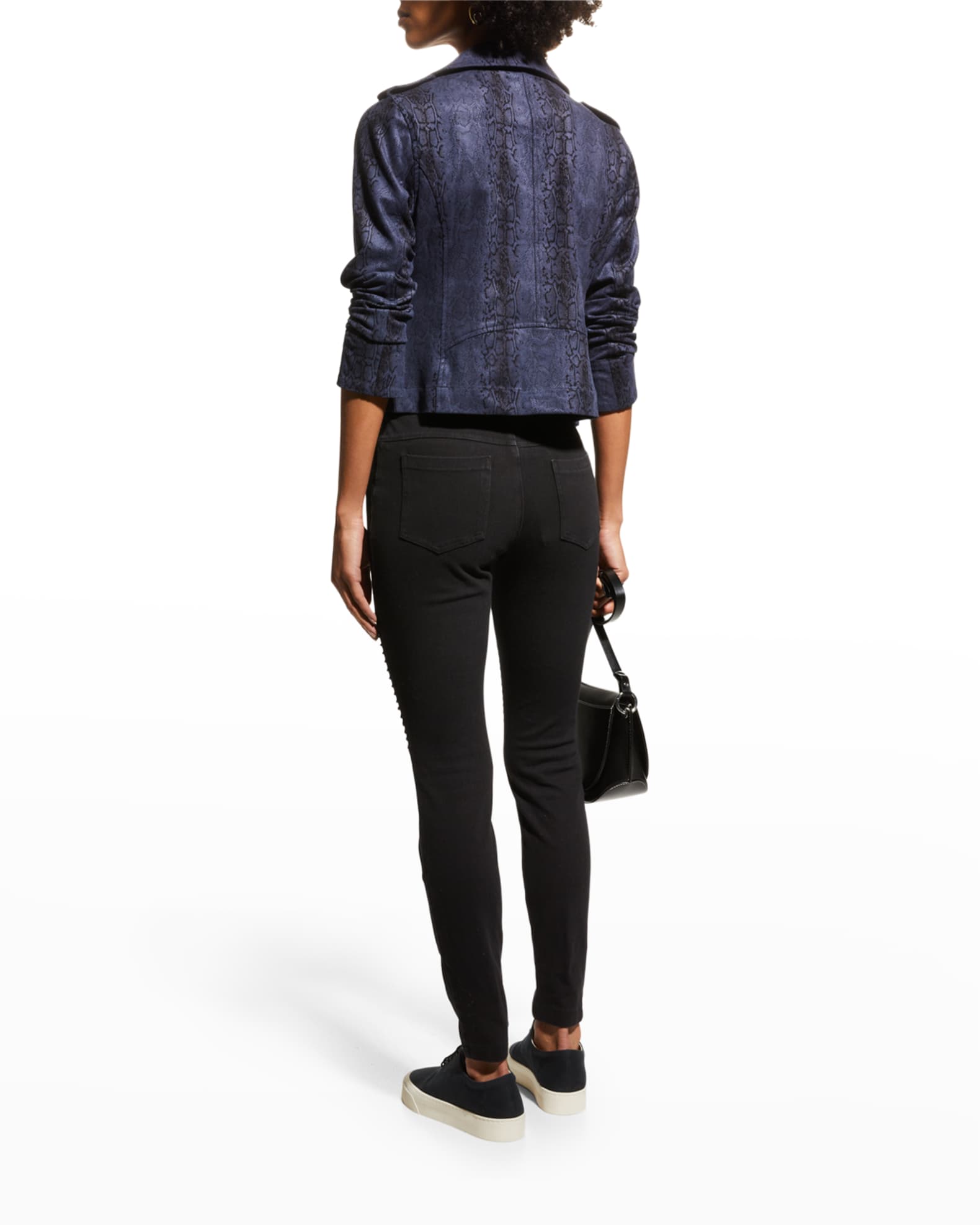 Lysse Amelia Snakeskin Moto Jacket | Neiman Marcus