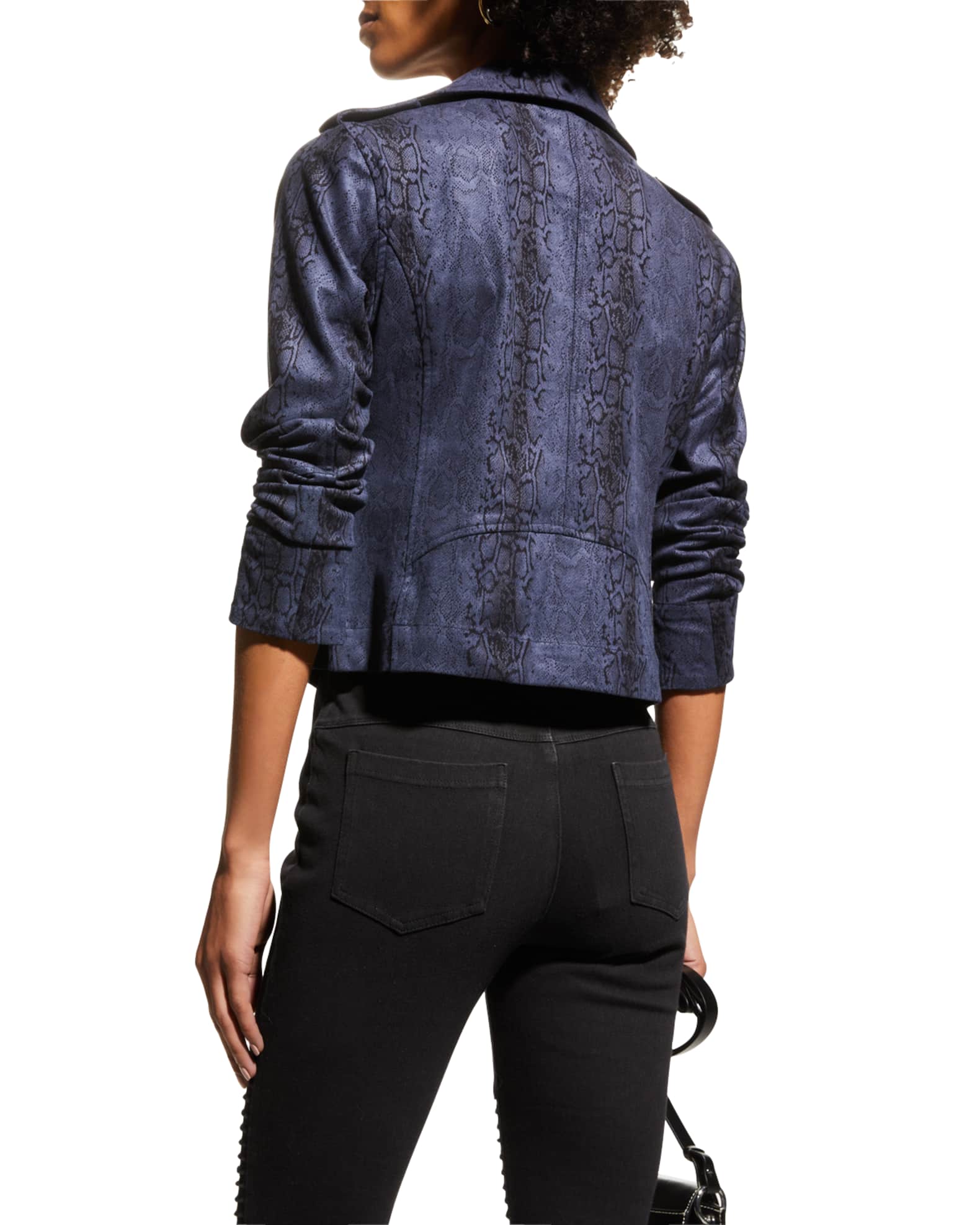 Lysse Amelia Snakeskin Moto Jacket | Neiman Marcus