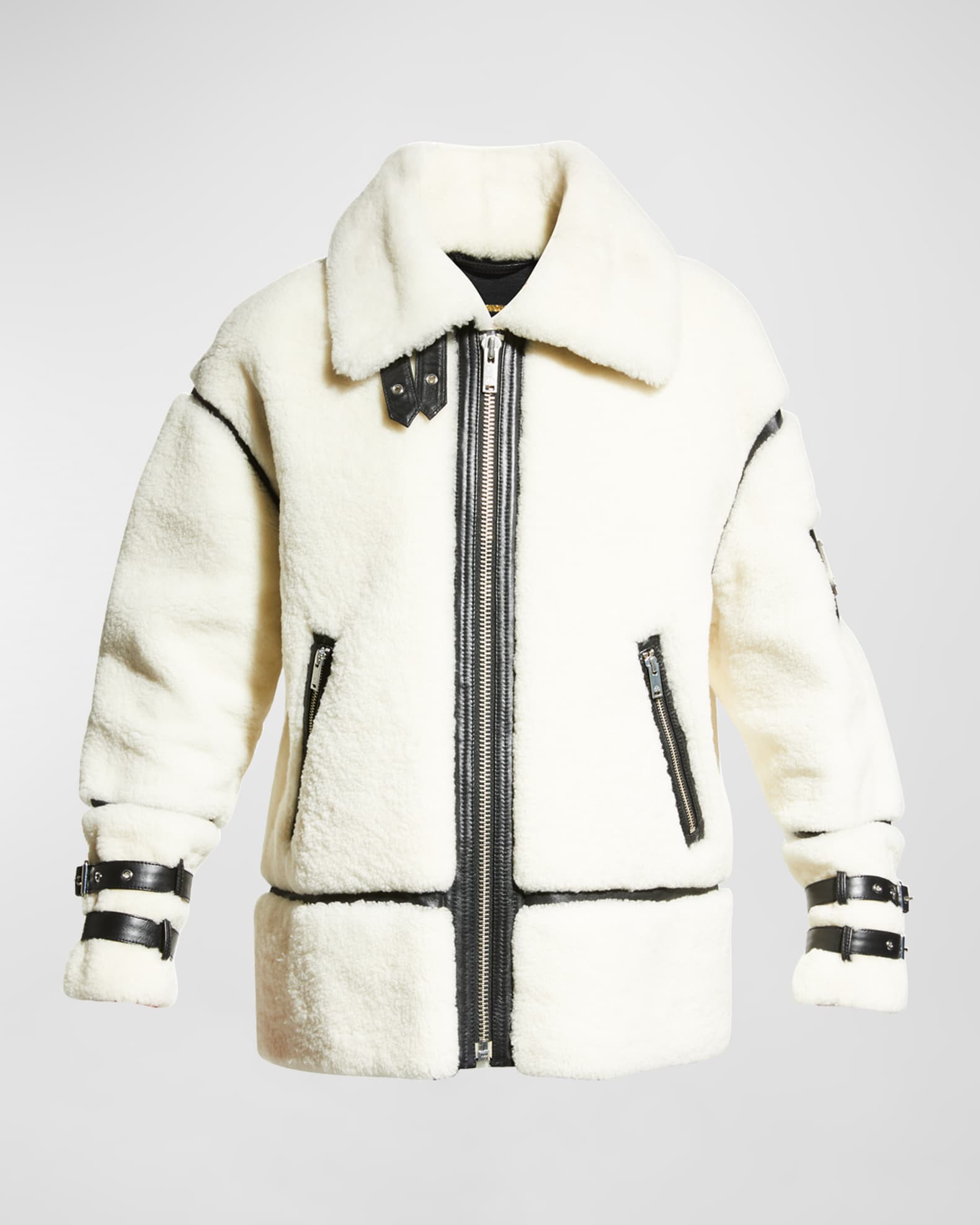 Moose Knuckles Golden Prairie Shearling Moto Jacket | Neiman Marcus