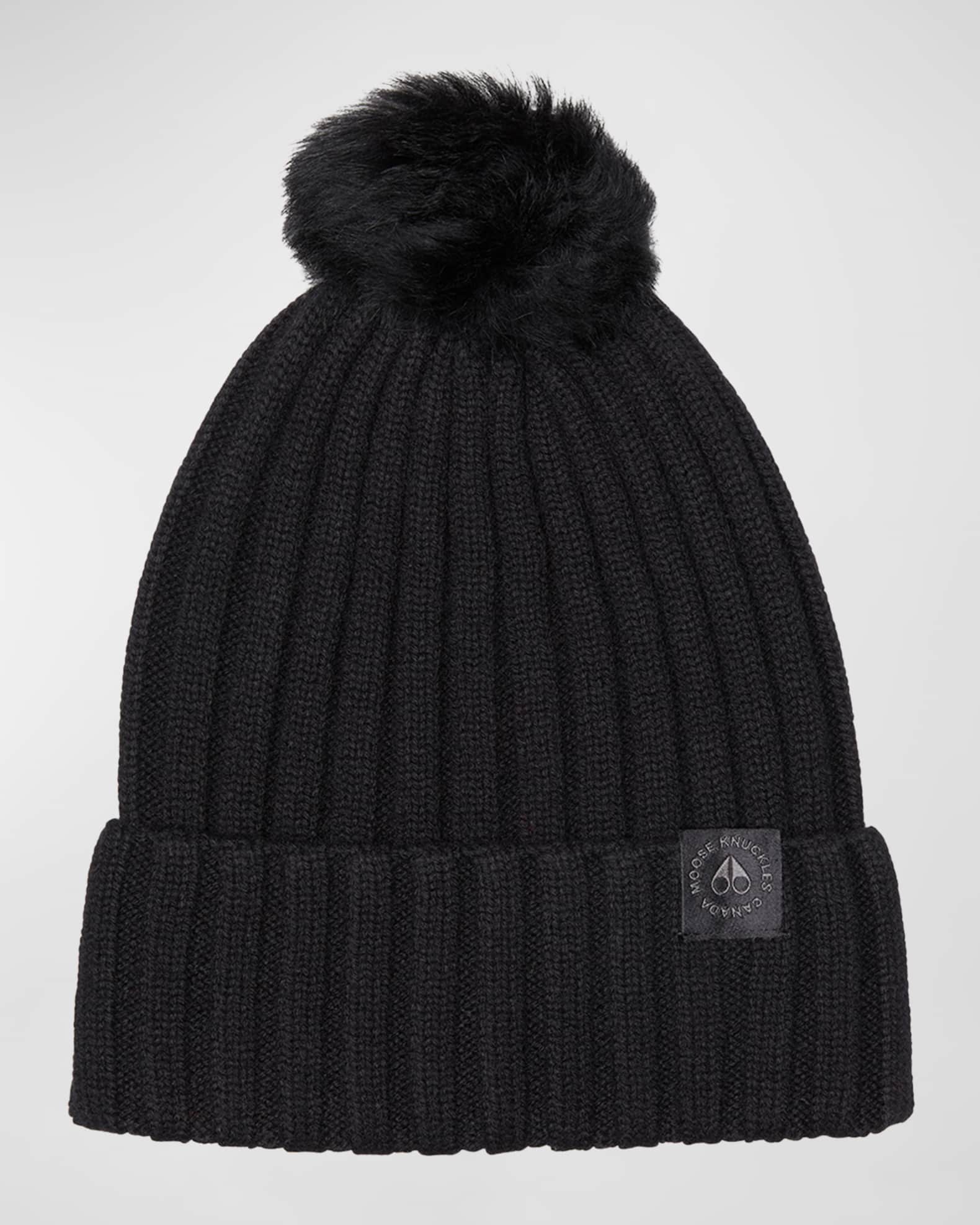 Moose Knuckles Verona Toque Beanie w/ Shearling Pom | Neiman Marcus