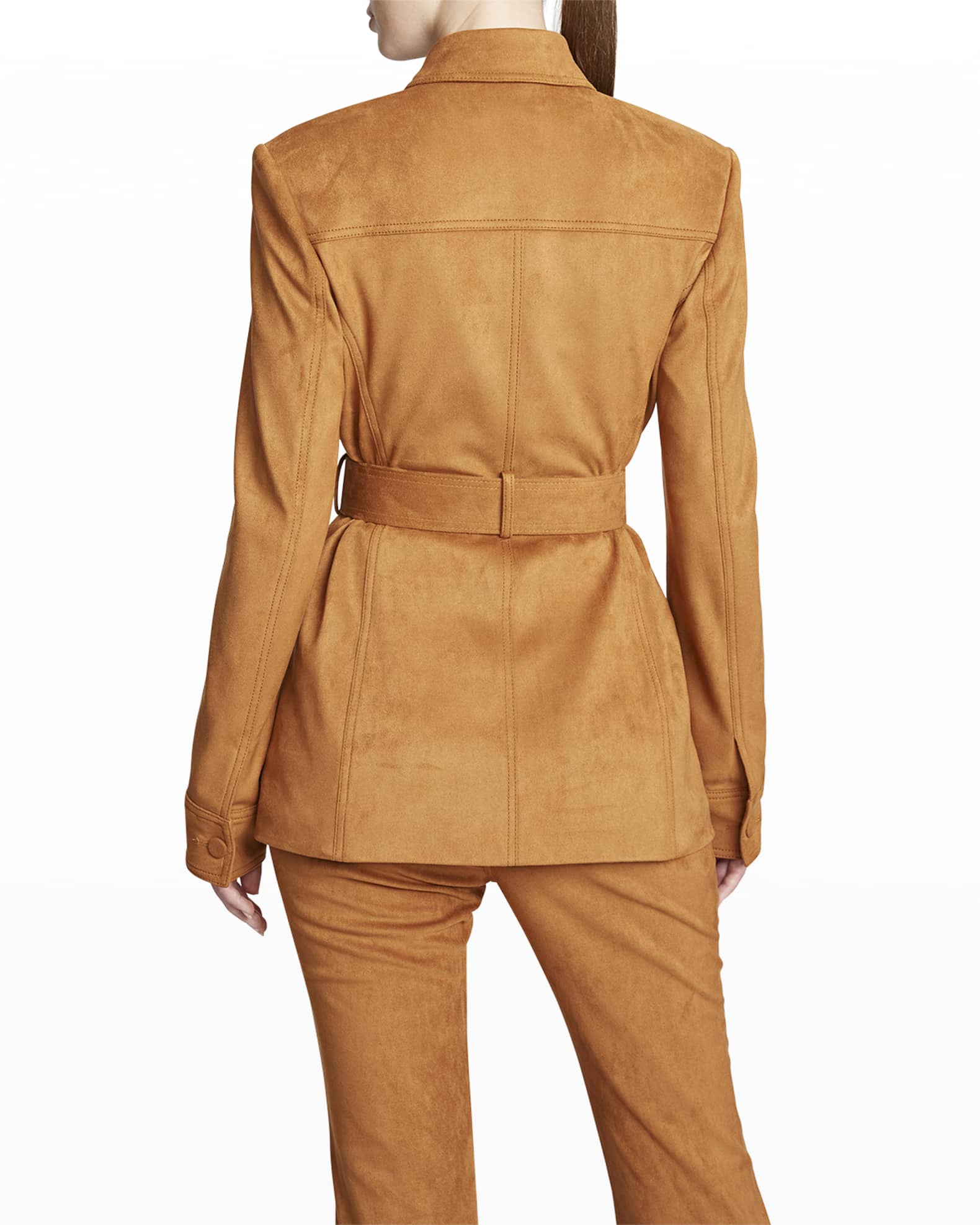 Halston Jesse Belted Suede Jacket | Neiman Marcus