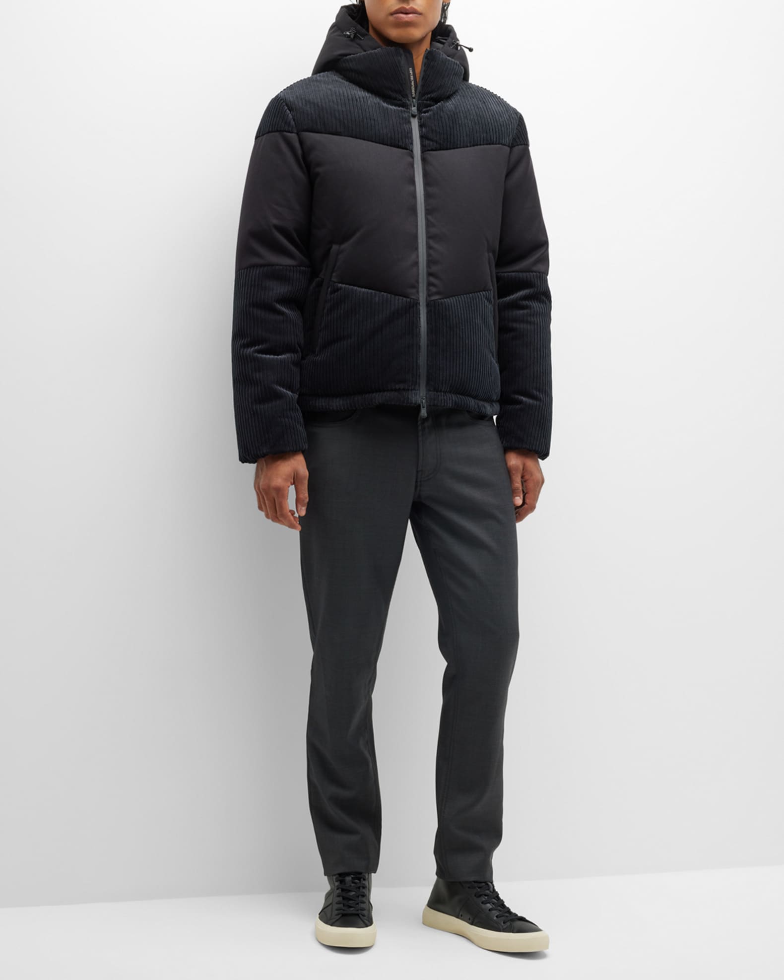 Emporio Armani Men's Hooded Down Puffer Jacket | Neiman Marcus