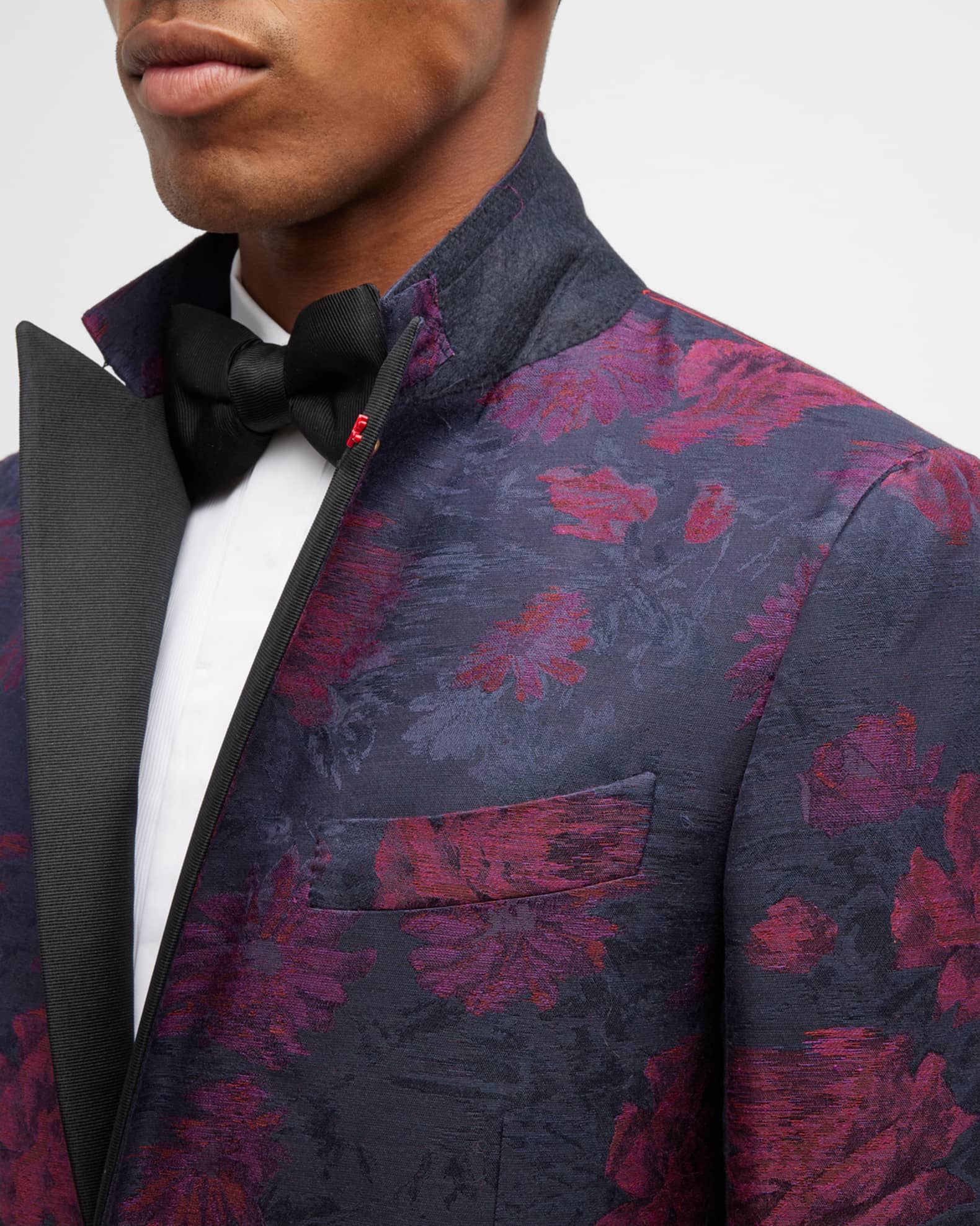 Isaia Men's Floral Jacquard Tuxedo Jacket | Neiman Marcus