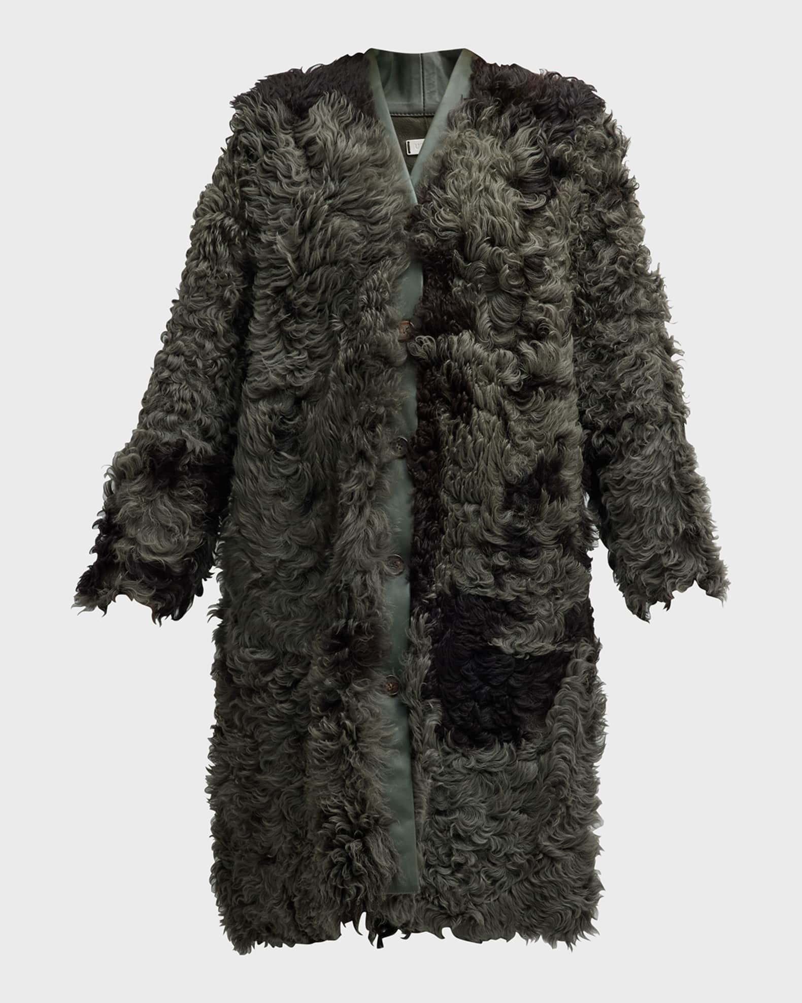 UTZON Carson Dyed Shearling Long Coat | Neiman Marcus