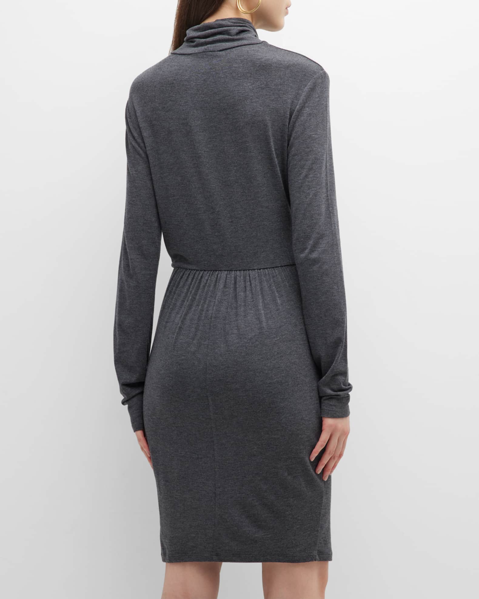 Marella Igloo Ruched Turtleneck Midi Dress | Neiman Marcus