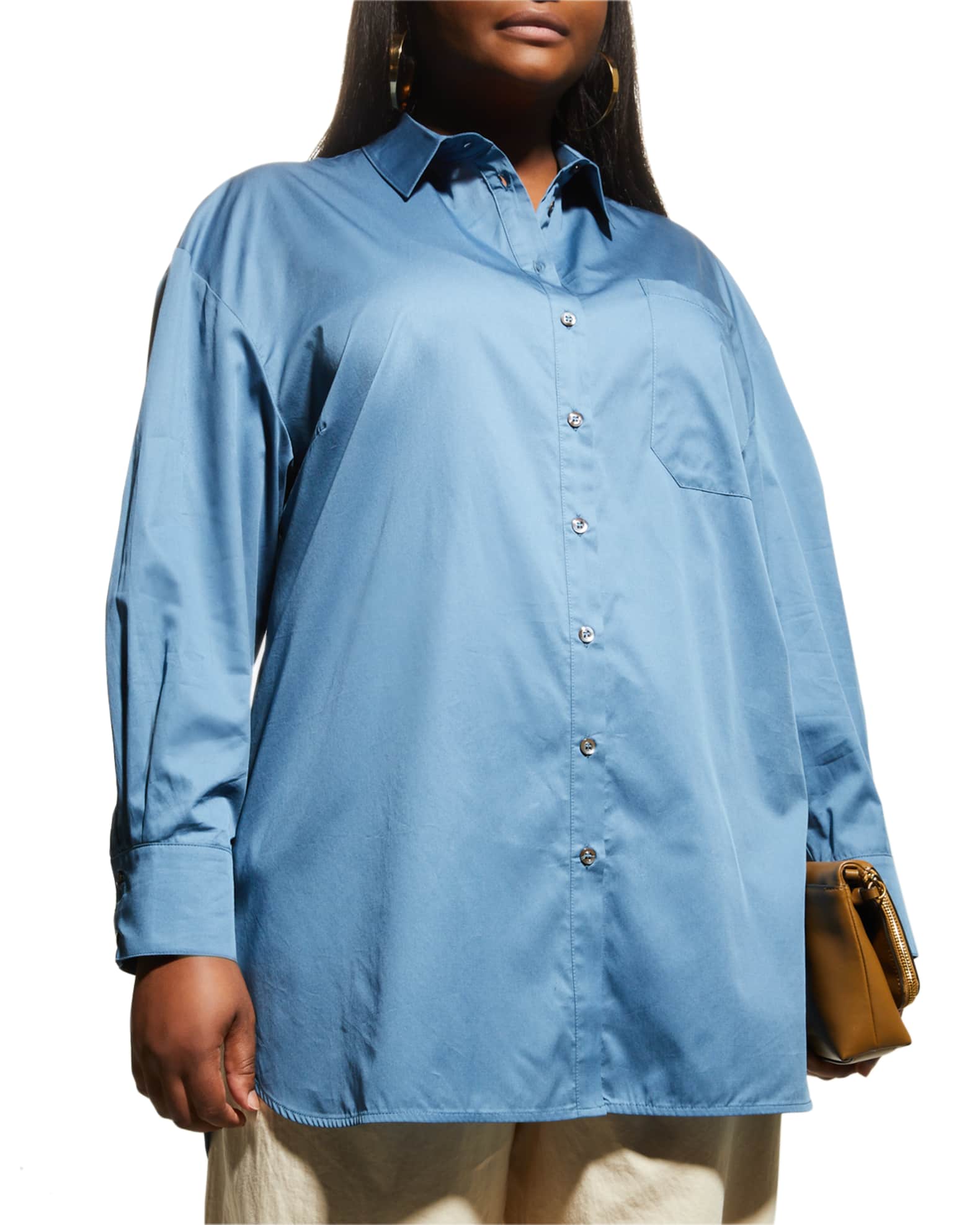 Harshman Plus Size Vivant Oversized Button Down Tunic Neiman Marcus