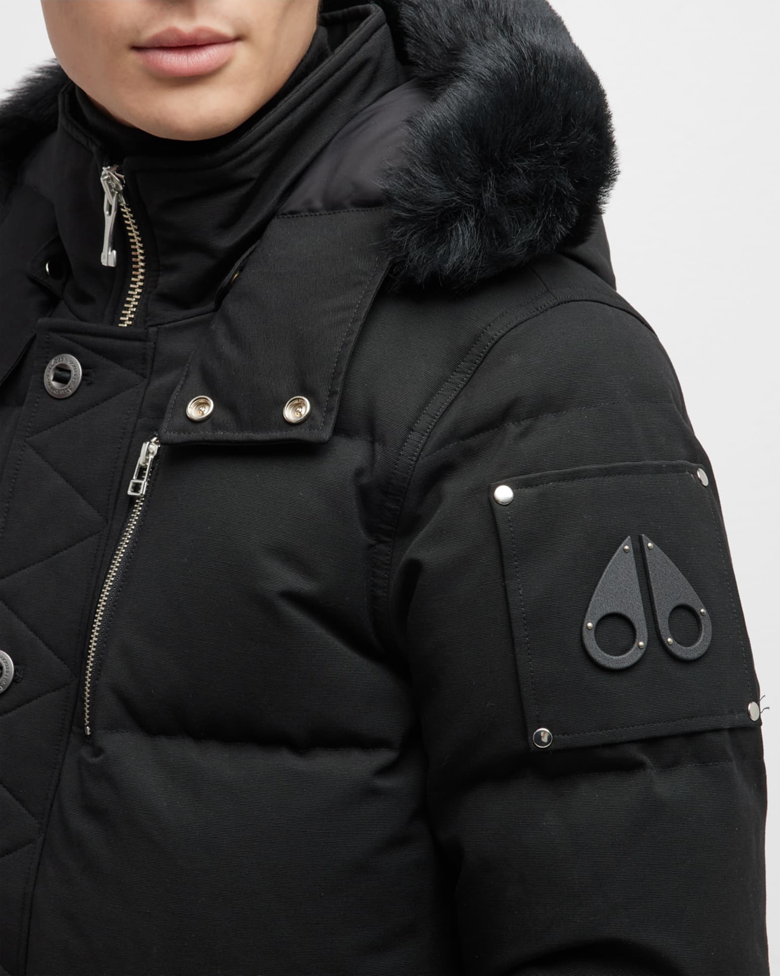 Moose Knuckles Men's 3Q Puffer Jacket Shearling Trim | Neiman Marcus