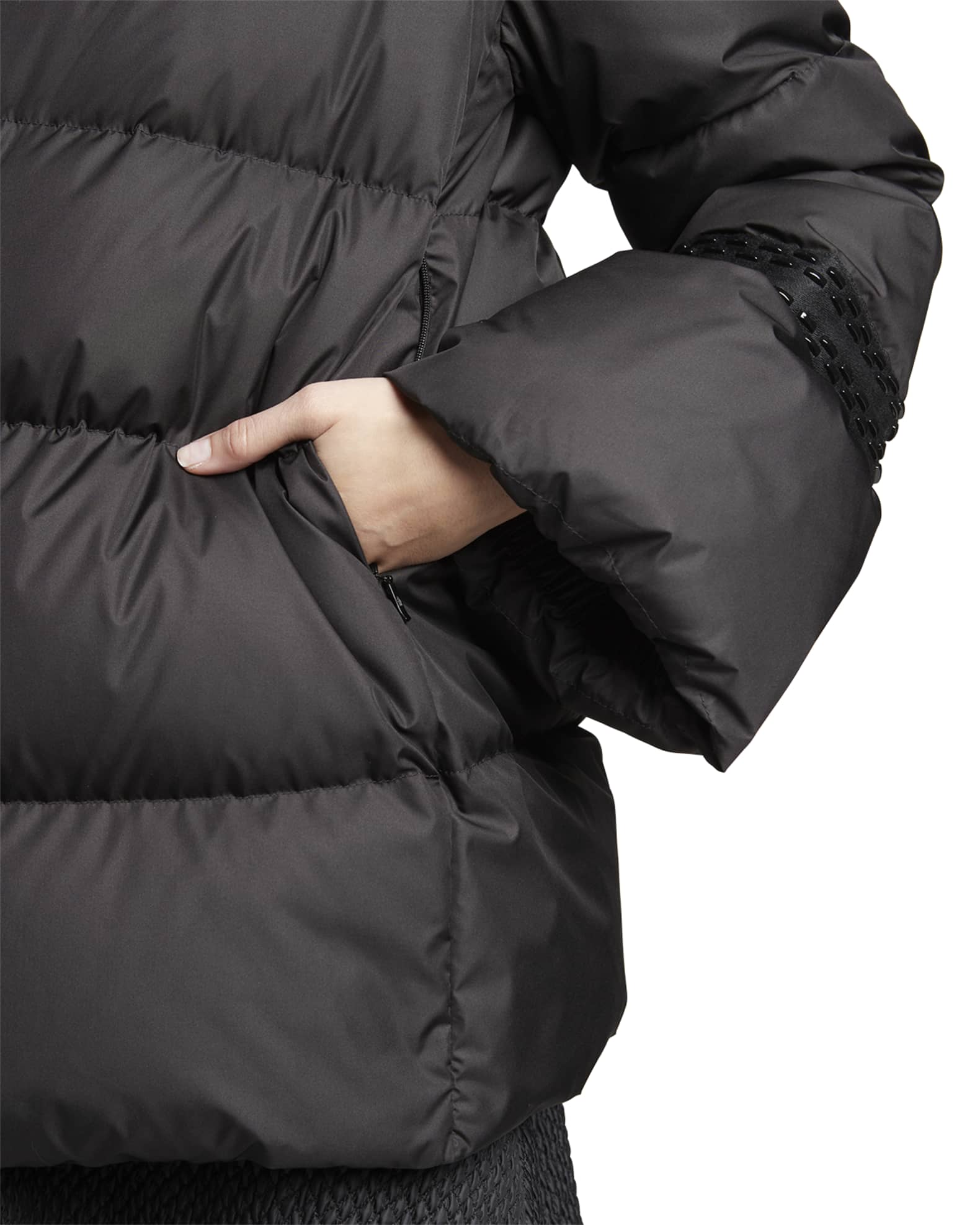 Moncler Barroude Bell-Sleeve Puffer Jacket | Neiman Marcus
